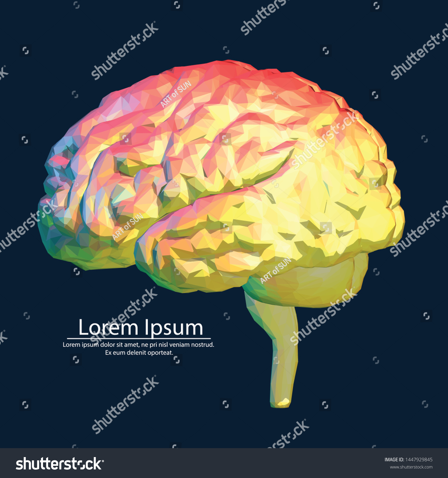 Thinking Concept Low Poly Brain Vector Stock Vector (Royalty Free ...