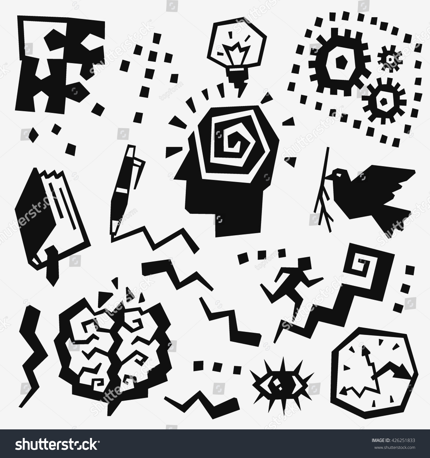 Thinking Doodles Stock Vector (Royalty Free) 426251833 | Shutterstock