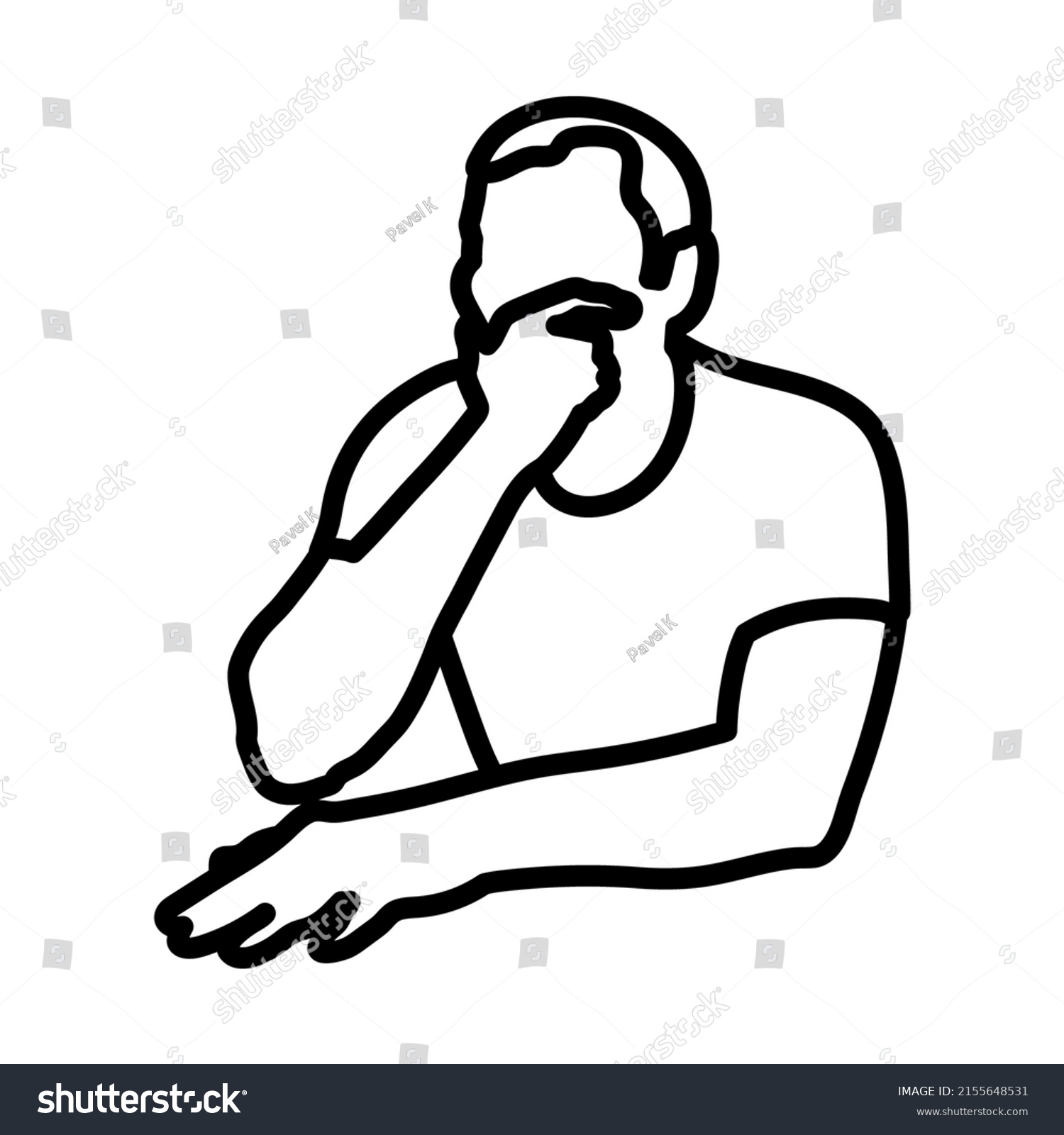 Thinking Man Icon Bold Outline Design Stock Vector (Royalty Free ...