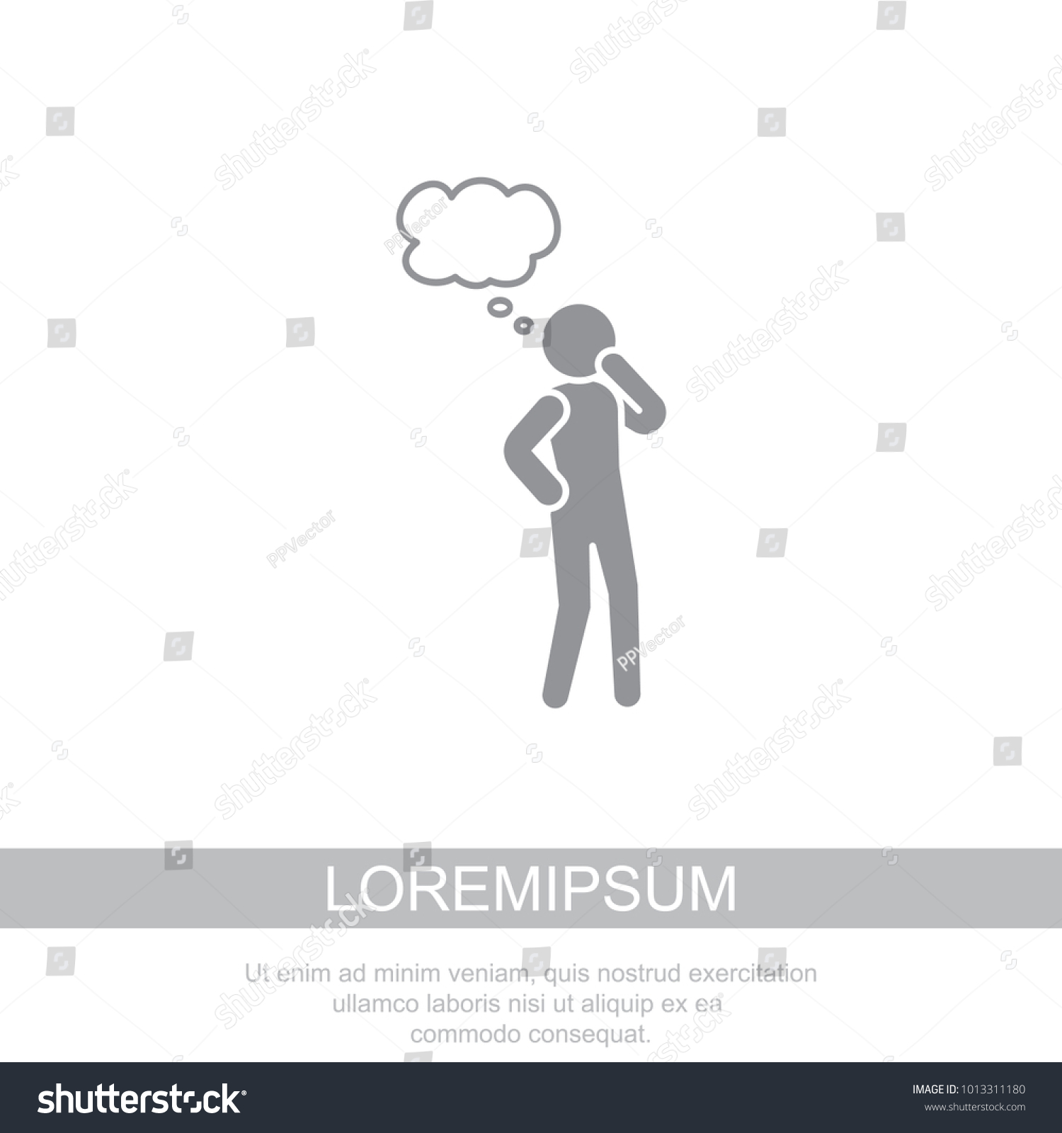 Thinking Man Icon Person Thinking Icon Stock Vector (Royalty Free ...