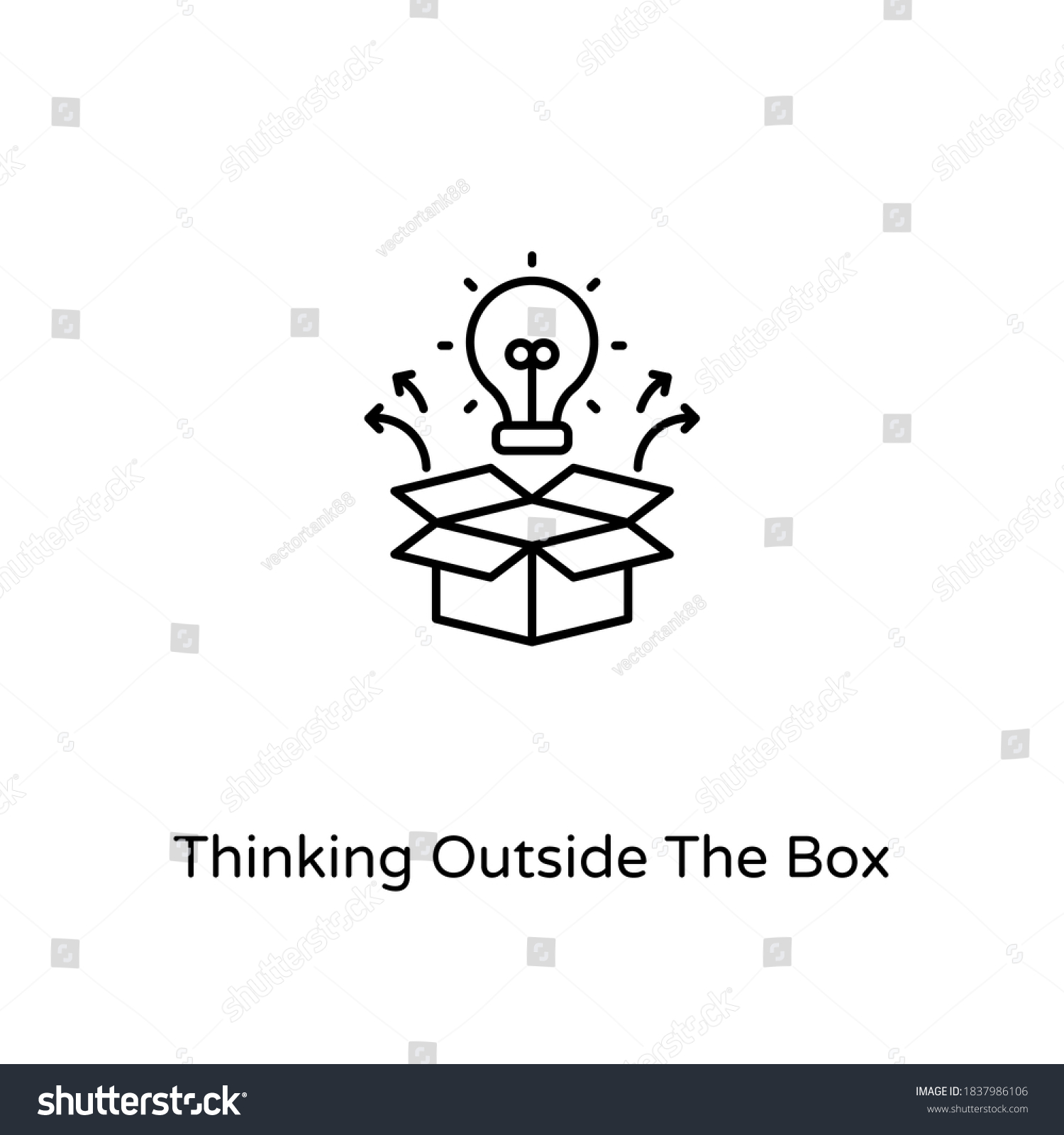 Thinking Outside Box Icon Vector Logotype Stock Vector (Royalty Free ...