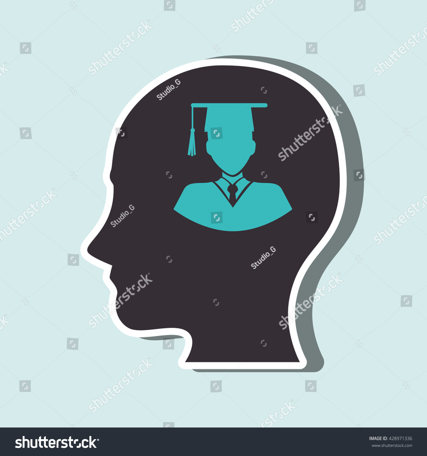 Thinking Profile Design Stock Vector (Royalty Free) 428971336 ...