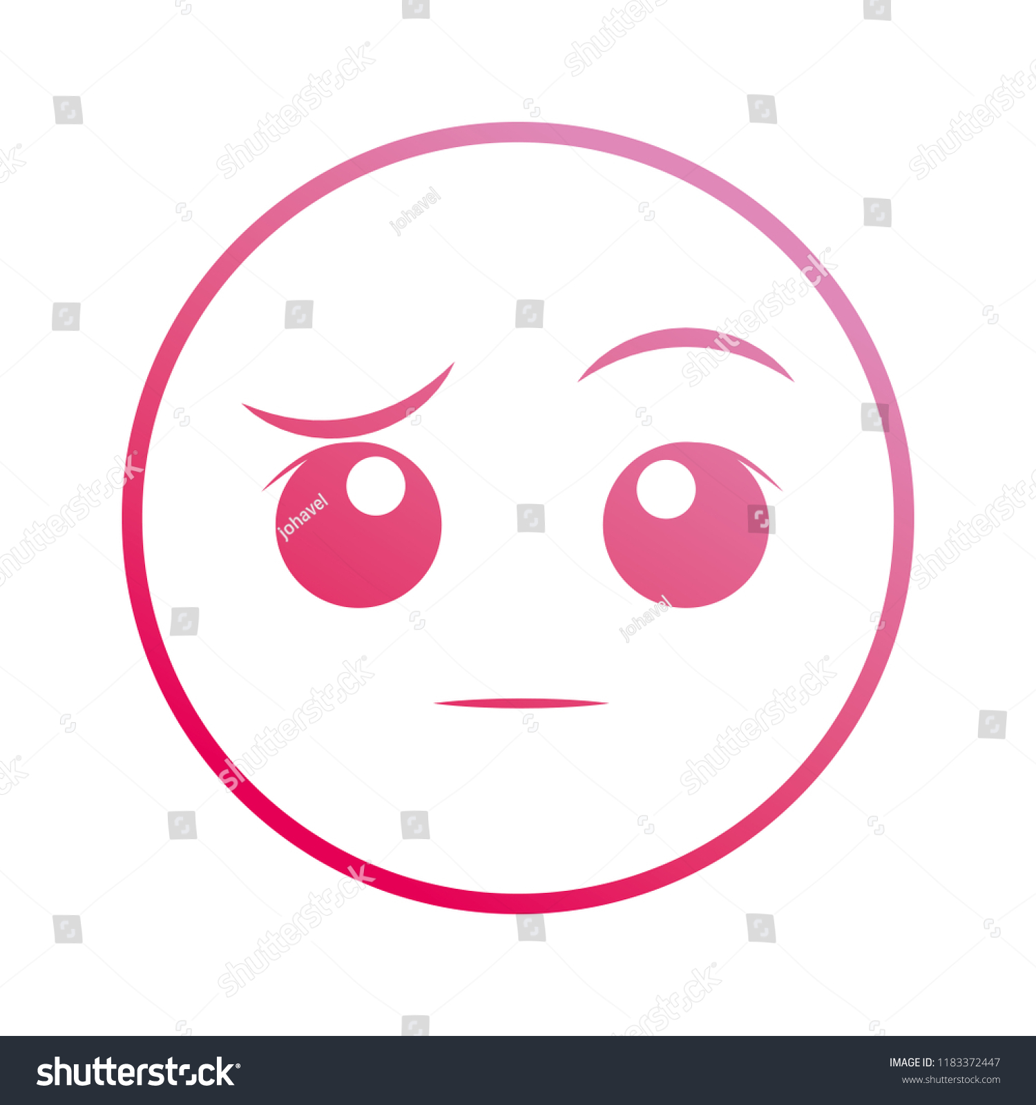 Thinking Smiley Emoticon Face: vector de stock (libre de regalías ...