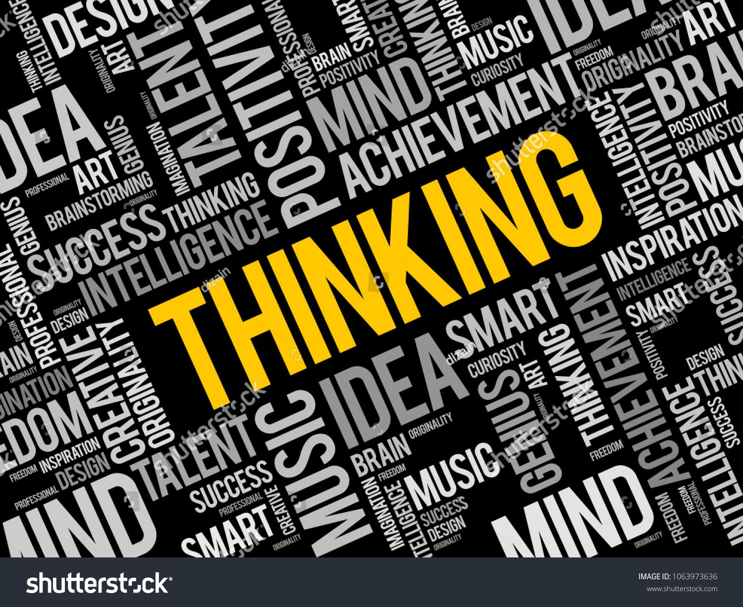 Thinking Word Cloud Collage Creative Business Stock Vector (Royalty ...