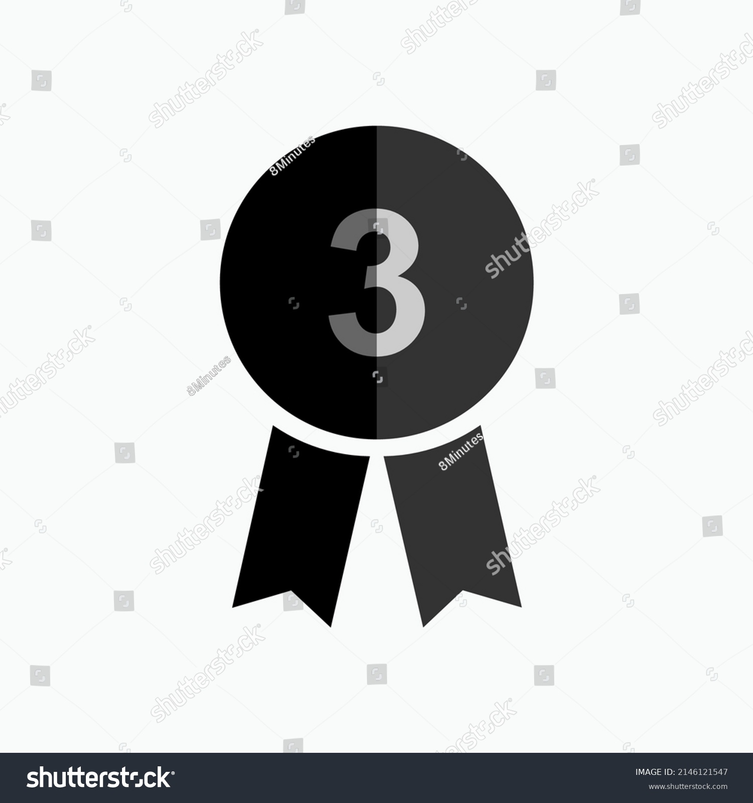 Third Place Icon Medal Symbol Vector Stock Vector (Royalty Free ...