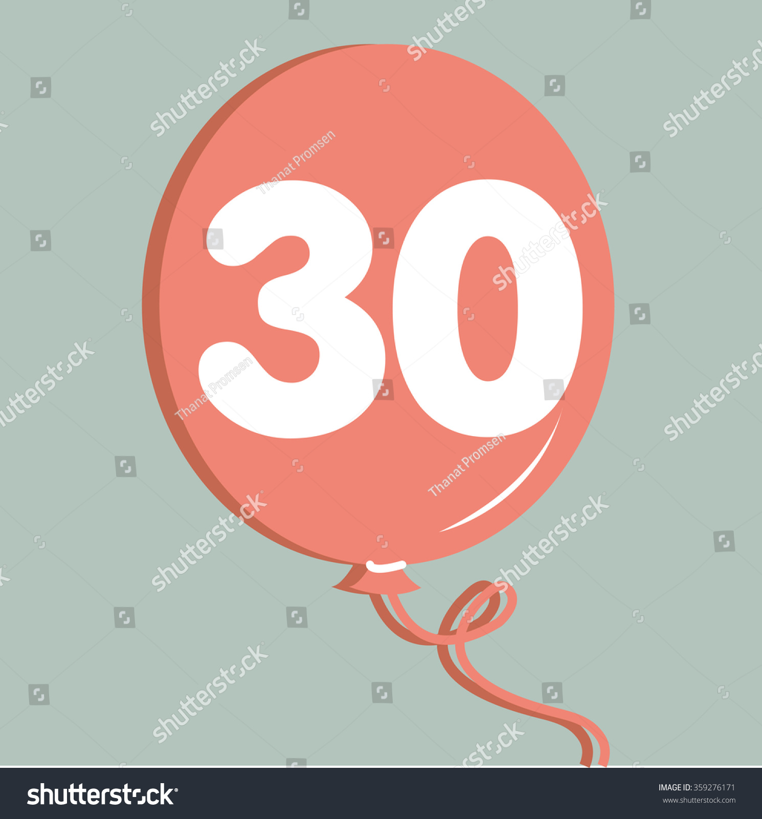 Thirty Logo Balloon Vector Illustration: vector de stock (libre de ...