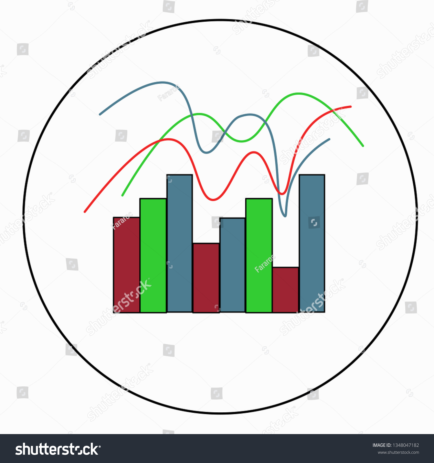 This Icon Badge About Data Chart Stock Vector (Royalty Free) 1348047182 ...