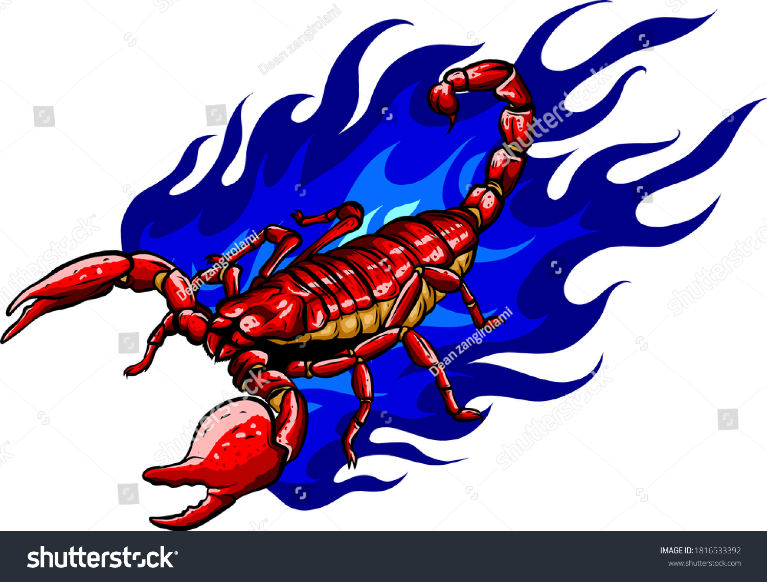 This Scorpion Fire Vector Illustration Design Stock Vector (Royalty ...