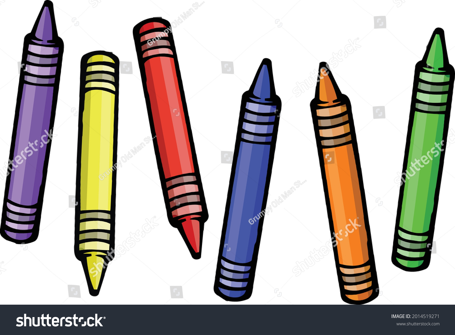 This Set Includes Crayons Seven Different Stock Vector (Royalty Free ...