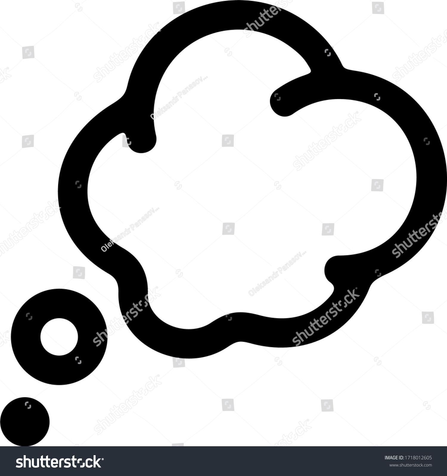 Thought Bubble Vector Outline Icon Stock Vector (Royalty Free ...