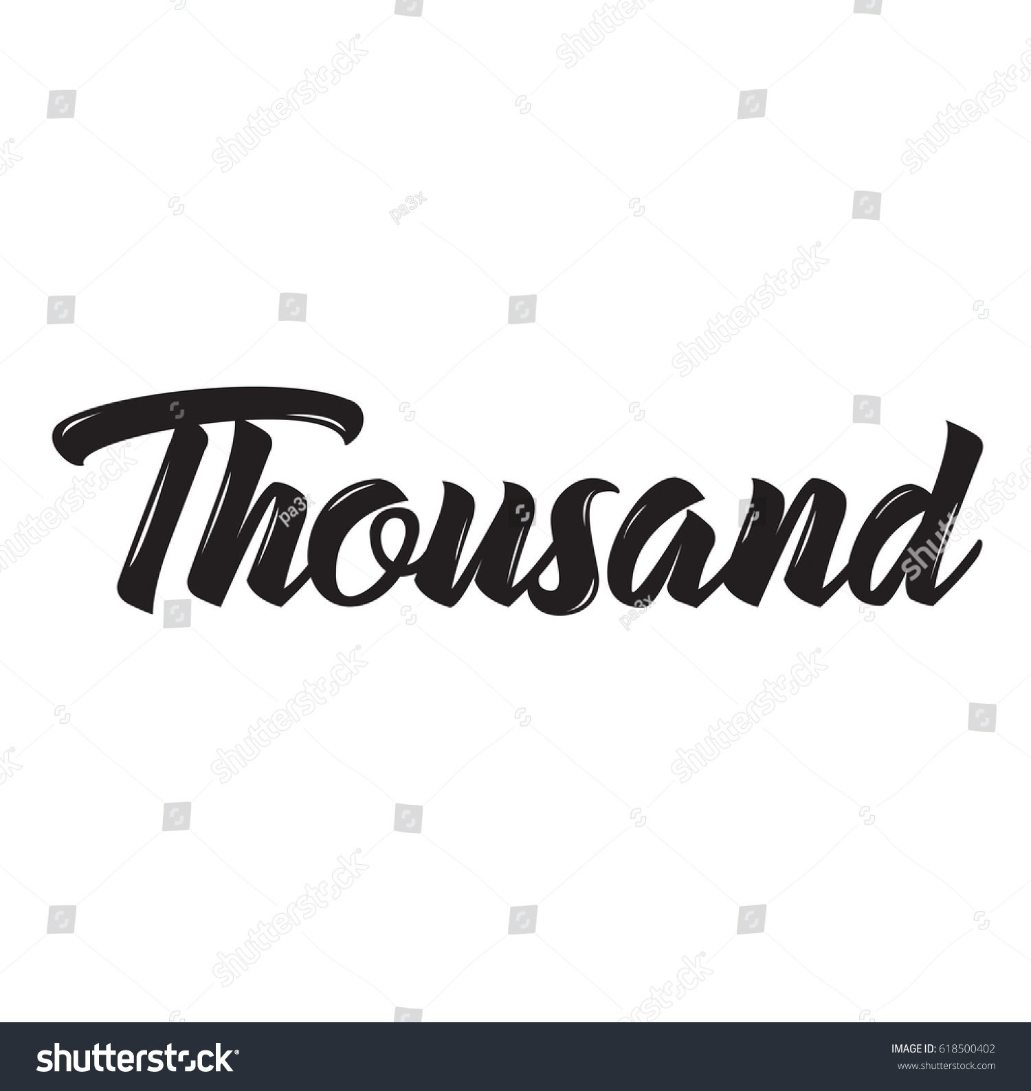 Thousand Text Design Vector Calligraphy Typography: vector de stock ...