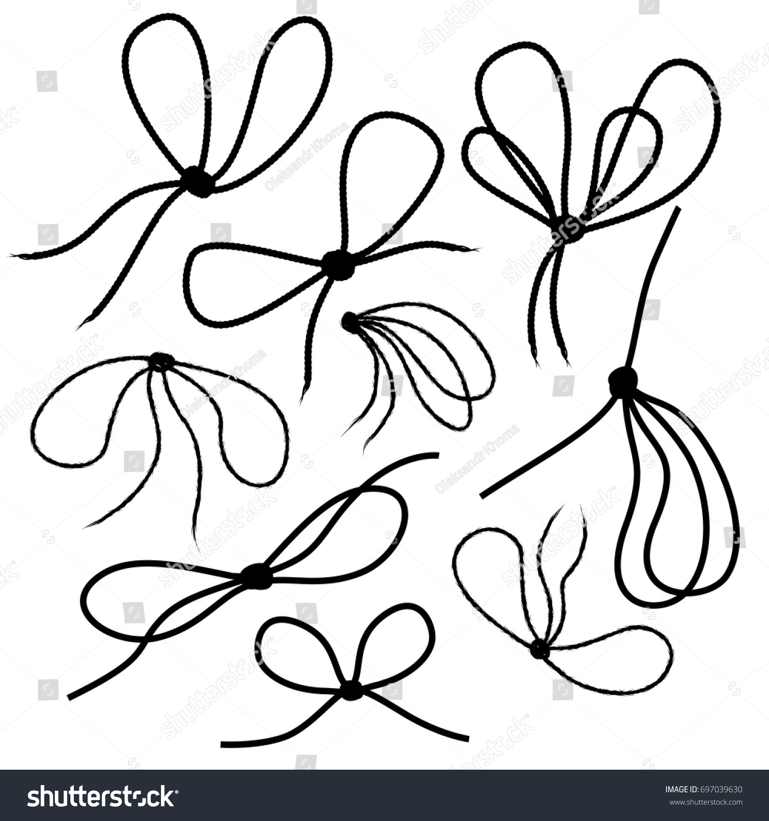 Thread Knot Silhouettes Vector Set Various Stock Vector (Royalty Free ...