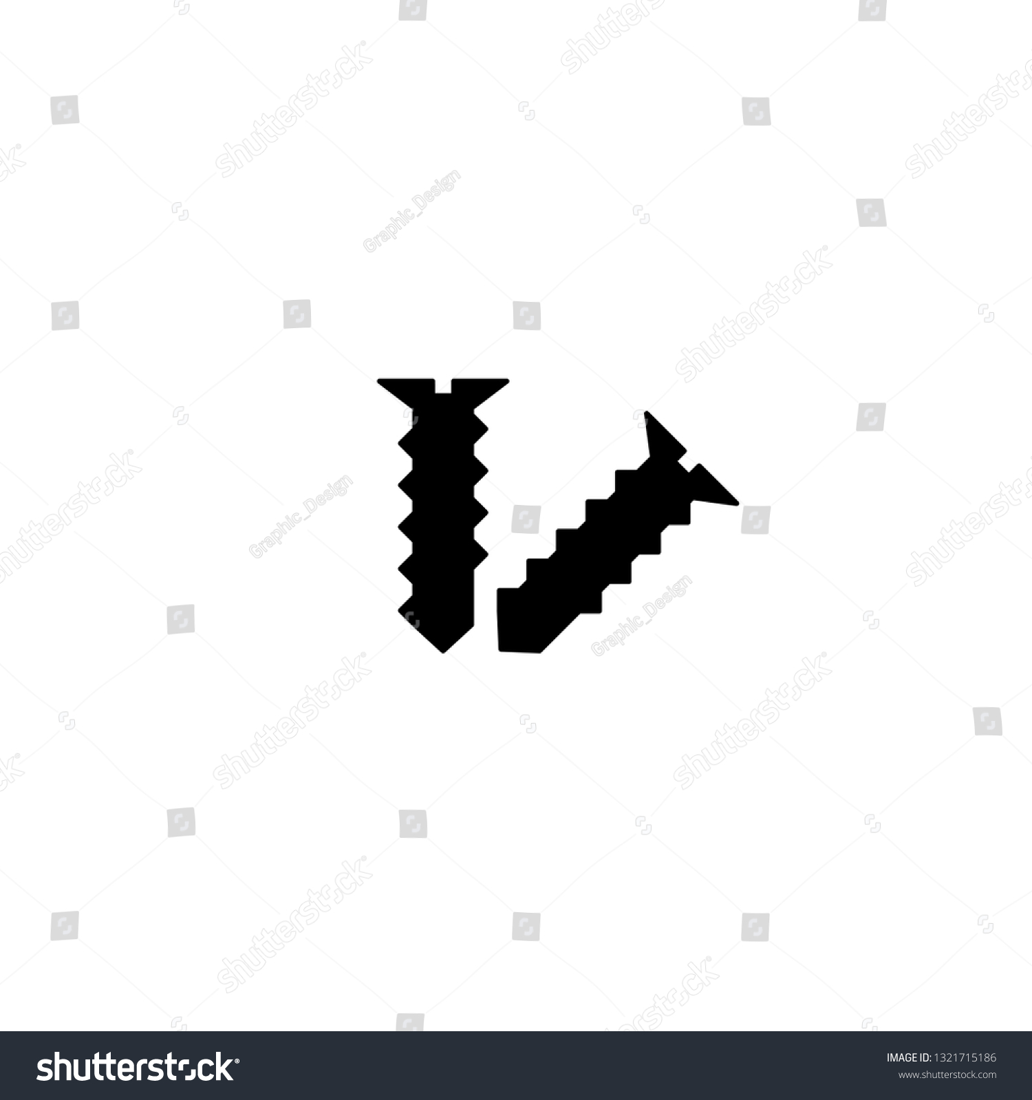 Threaded Screw Icon Stock Vector (Royalty Free) 1321715186 | Shutterstock