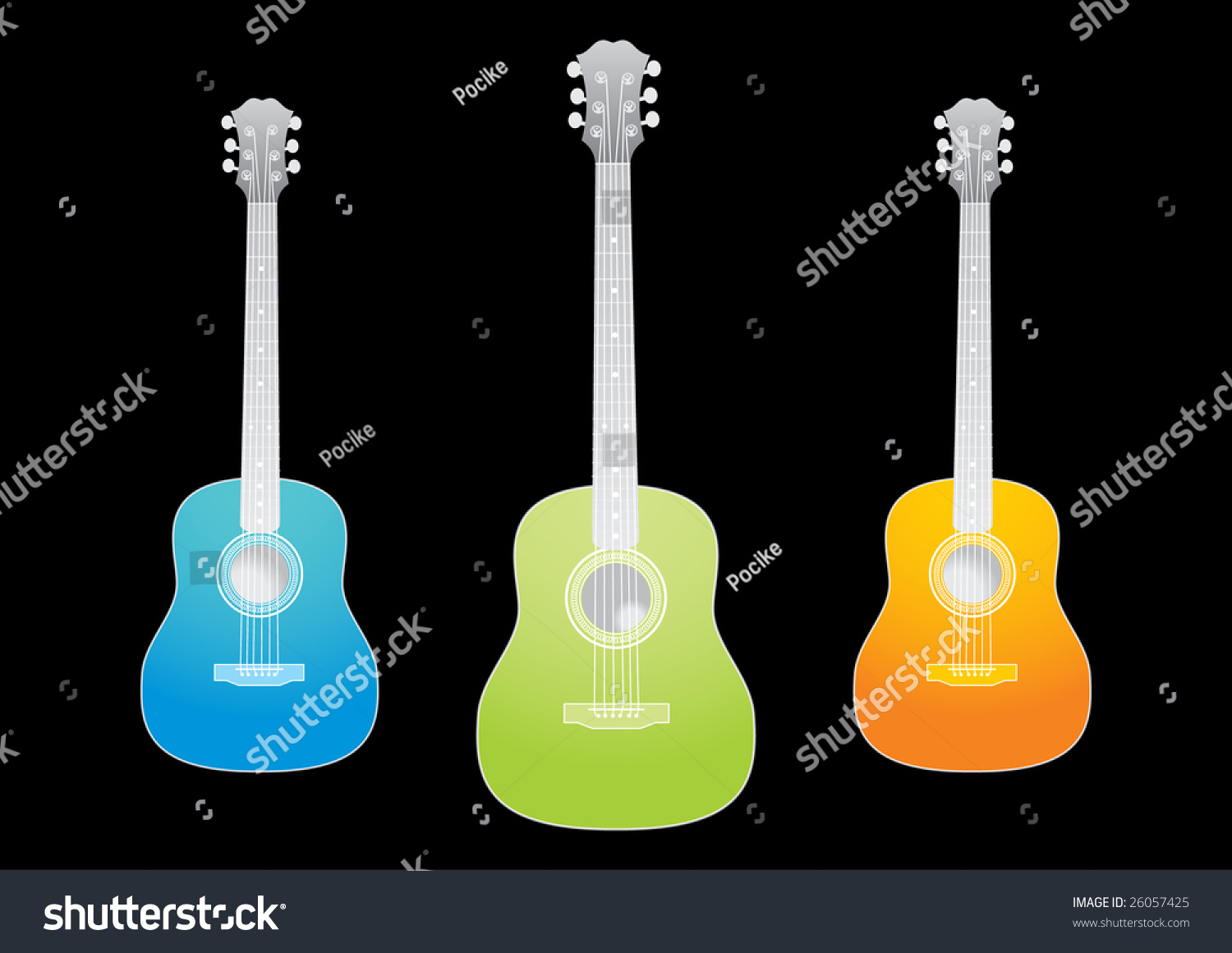 Three Acoustic Vector Guitar Stock Vector (Royalty Free) 26057425 ...
