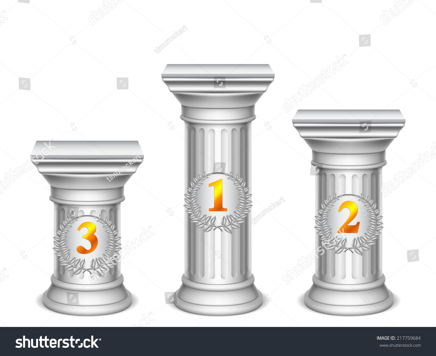 Three Antique Columns Numbers 스톡 벡터(로열티 프리) 217759684 | Shutterstock