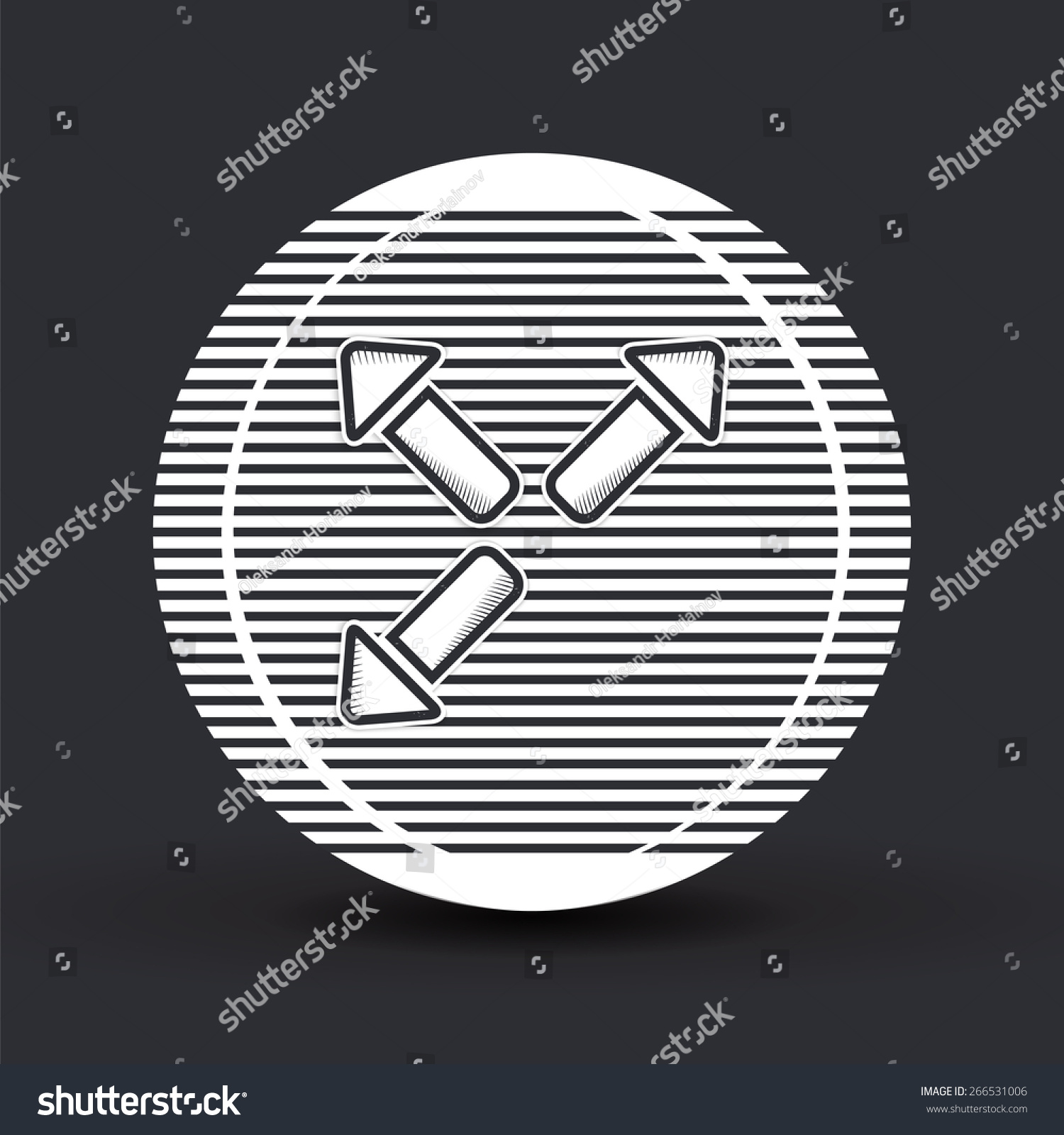 Three Arrows Icon Direction Indicator Flat Stock Vector (Royalty Free ...
