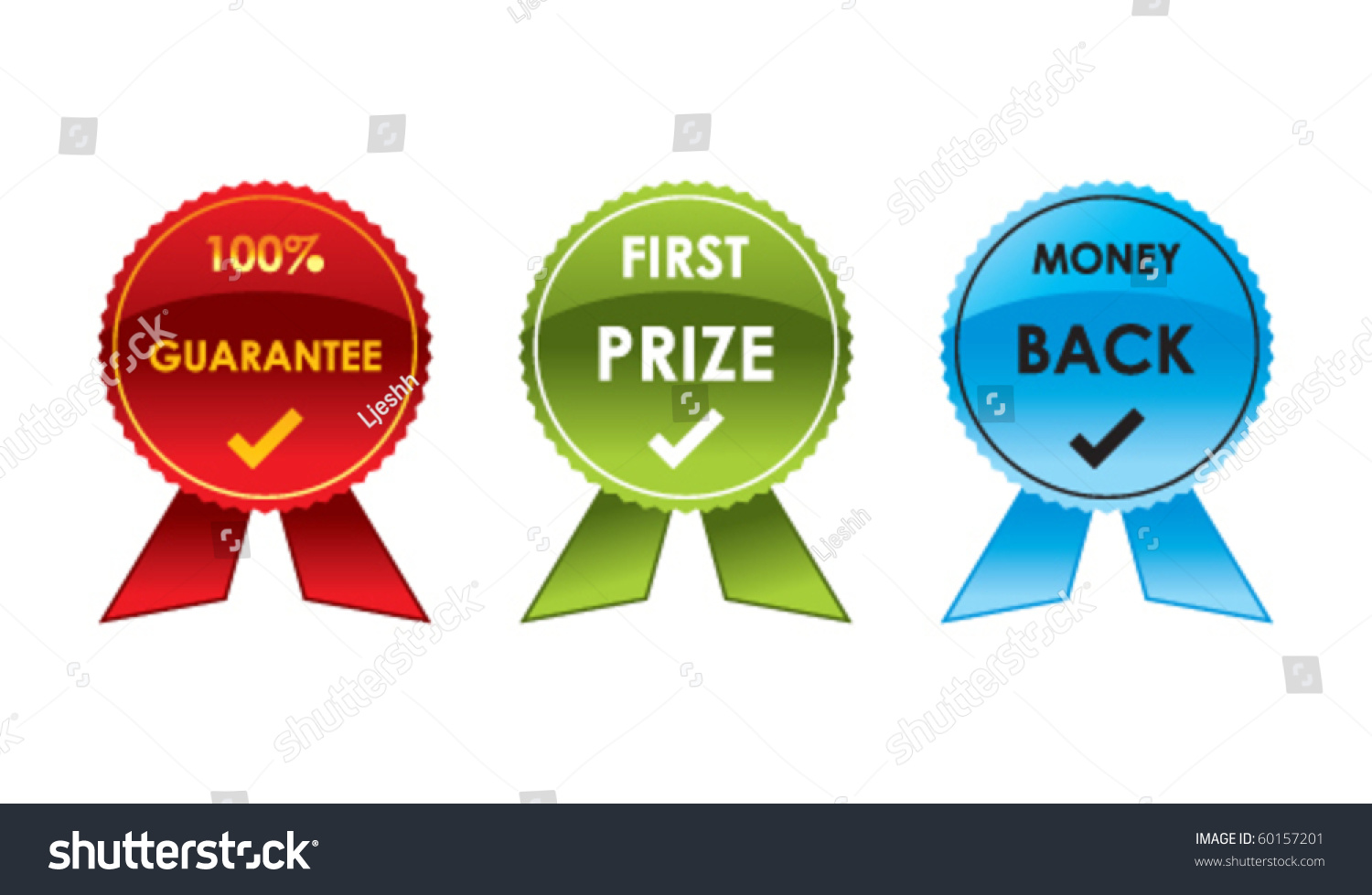 Three Badges Stock Vector (Royalty Free) 60157201 | Shutterstock