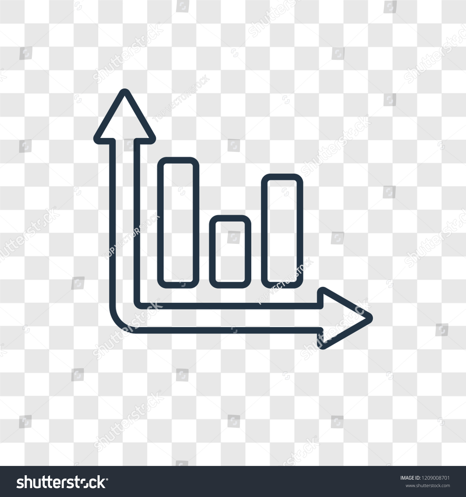 Three Bars Graph Concept Vector Linear Stock Vector (Royalty Free ...