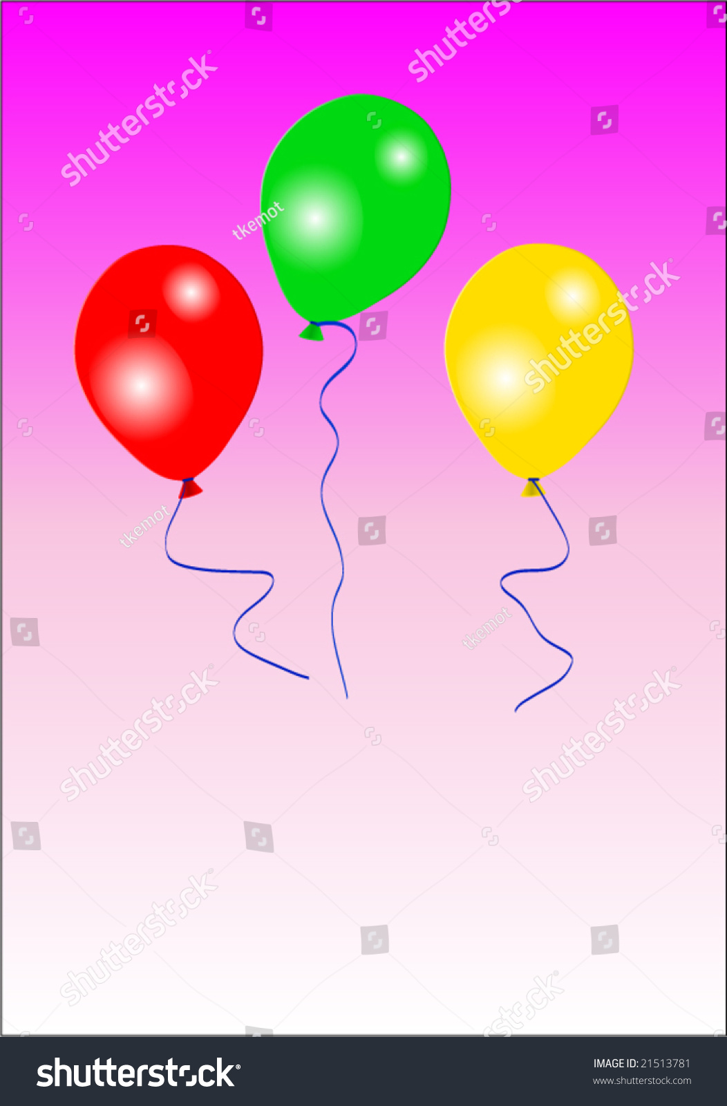 Three Beautiful Party Balloons Vector Stock Vector (Royalty Free ...