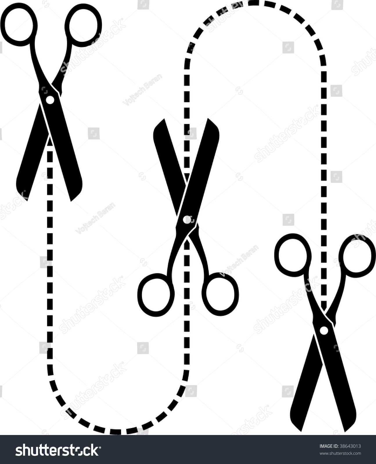 Three Black Scissors Stock Vector (Royalty Free) 38643013