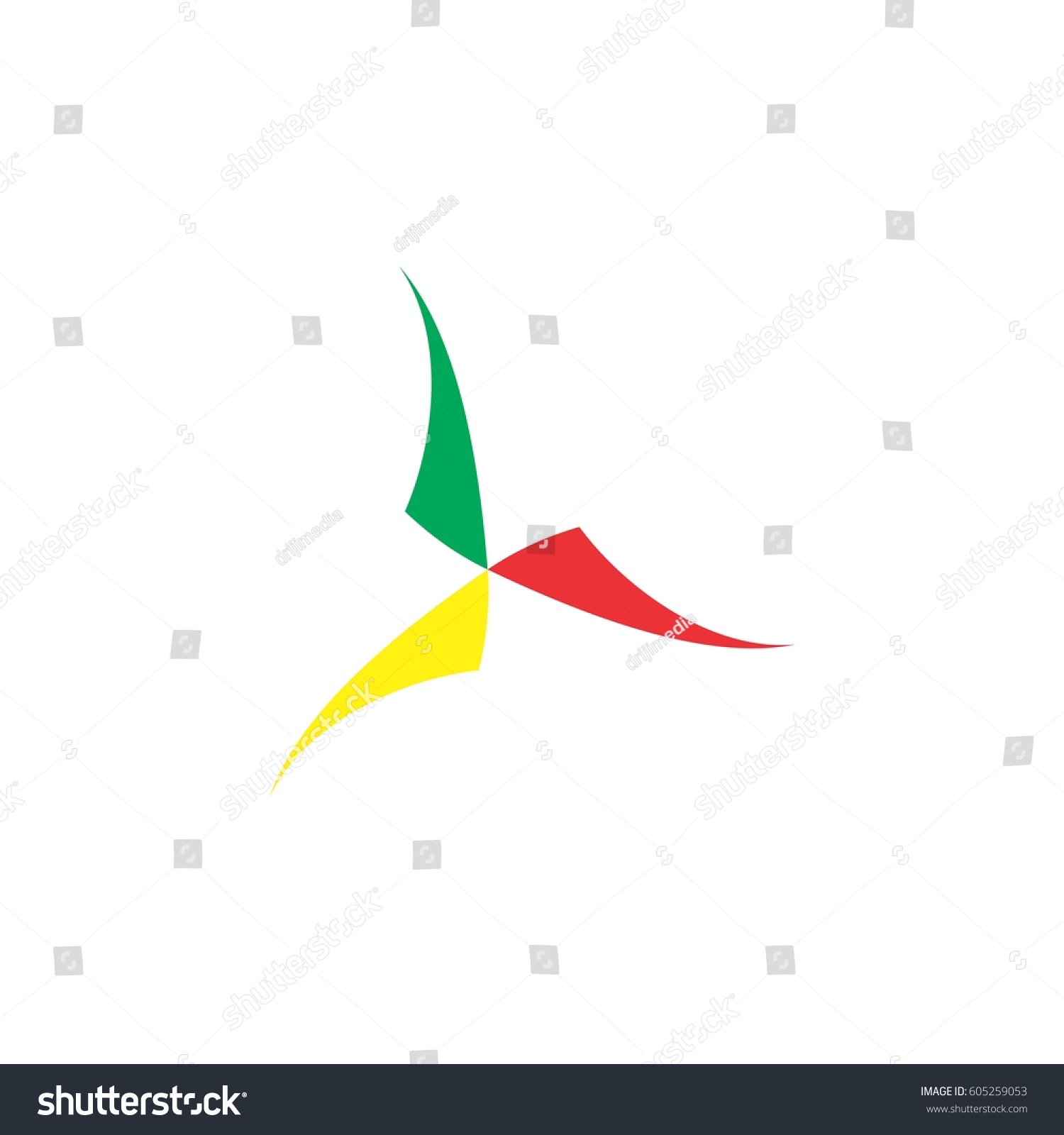 Three Blade Triangle Logo Stock Vector (Royalty Free) 605259053 ...