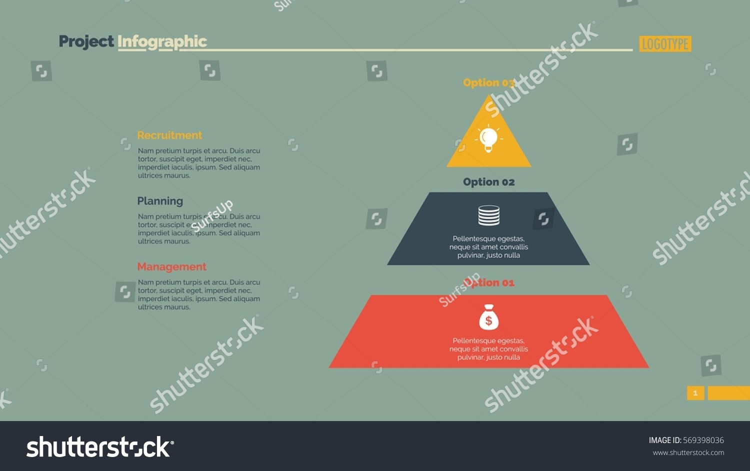 Three Blocks Pyramid Slide Template 스톡 벡터(로열티 프리) 569398036 | Shutterstock