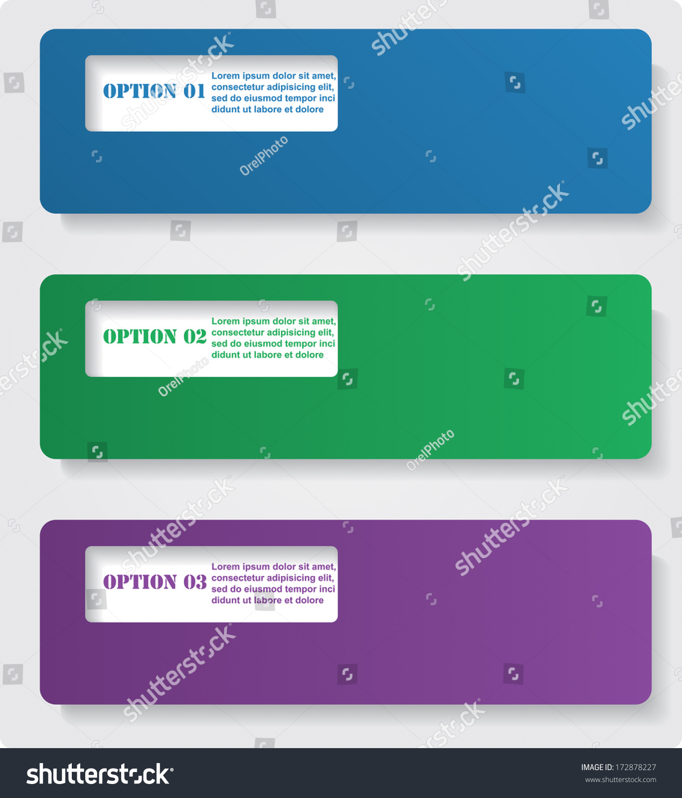Three Bookmarks Infographic Design Elements Vector Stock Vector ...
