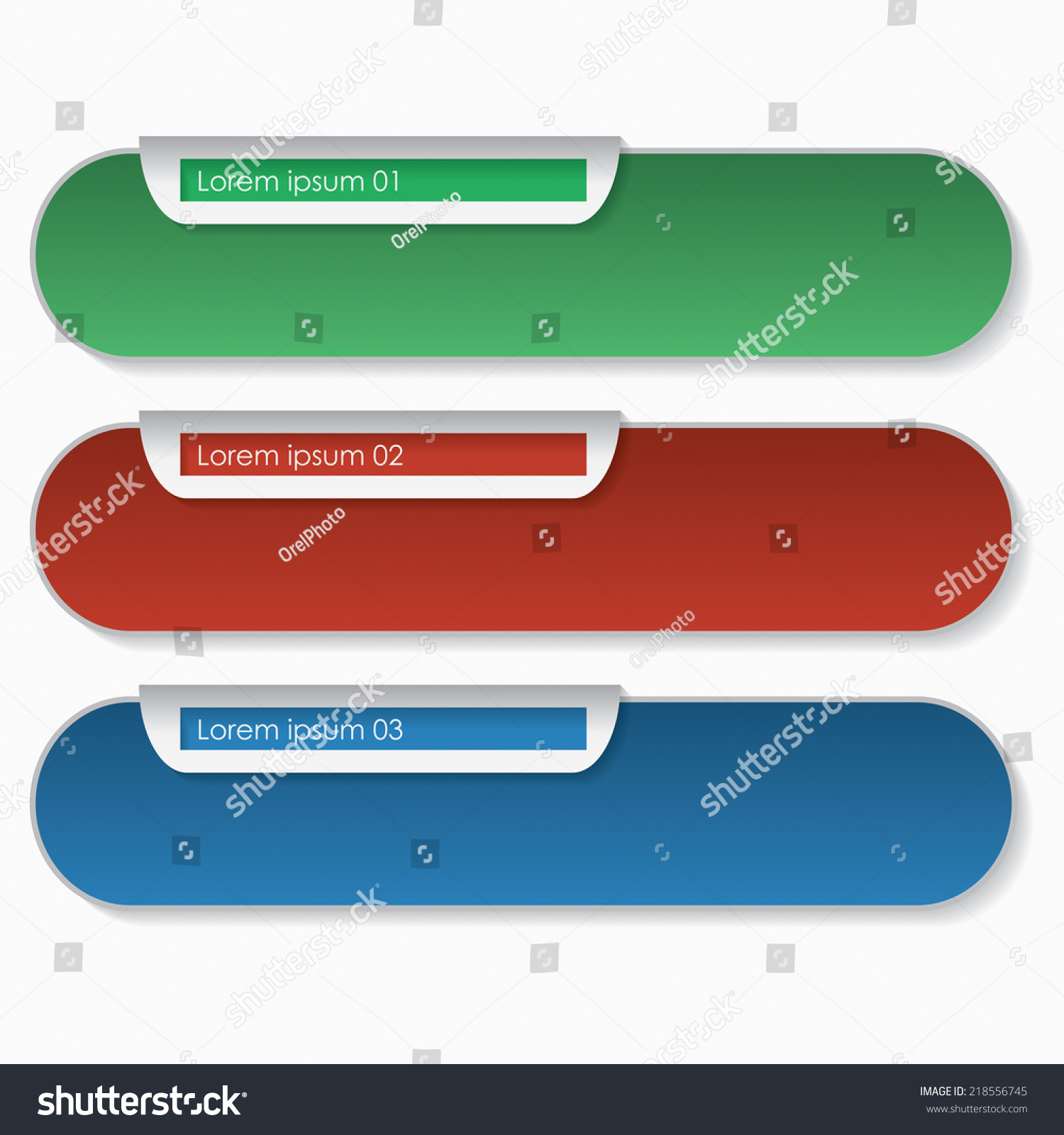 Three Bookmarks Infographic Design Elements Vector Stock Vector ...