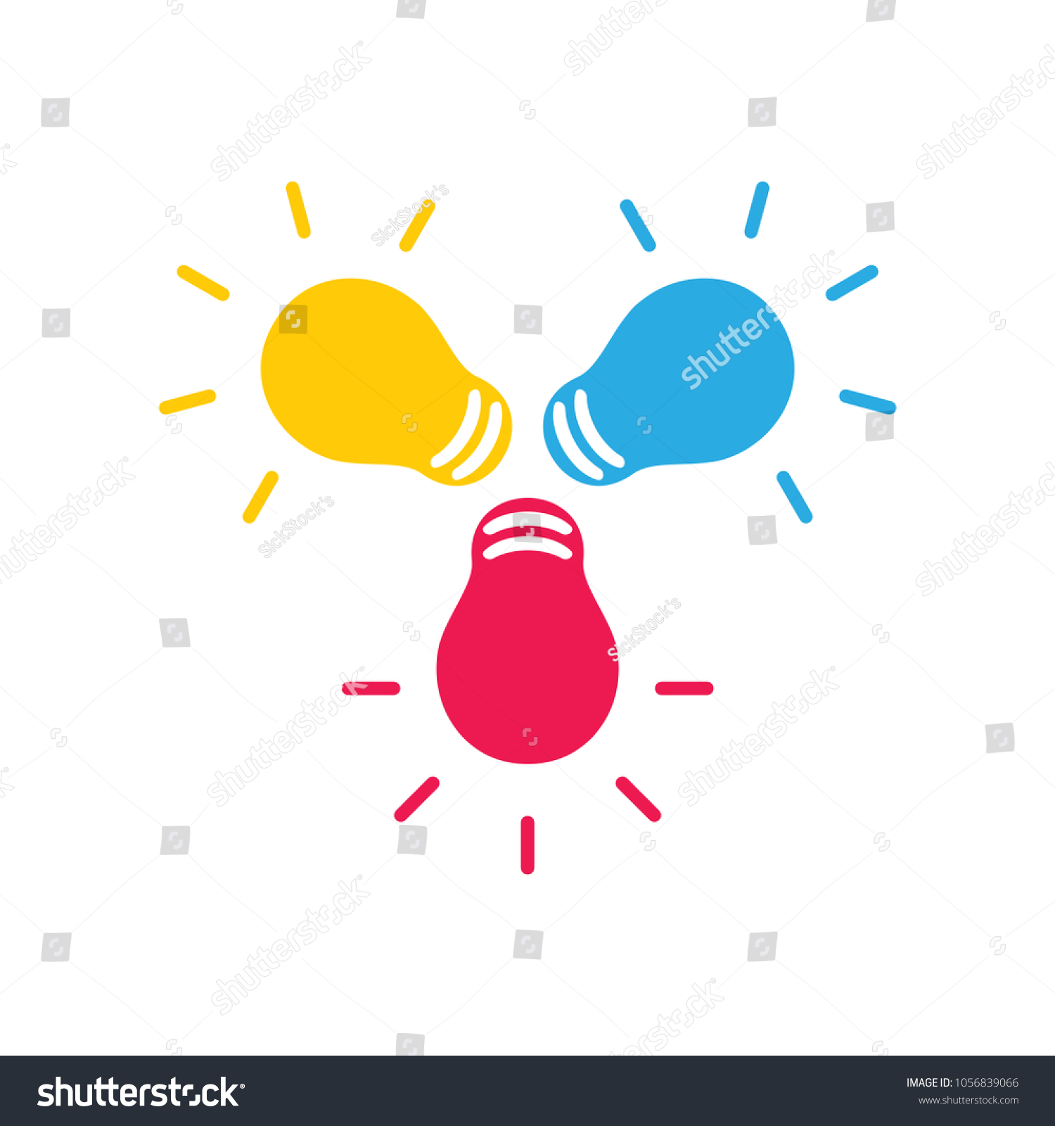 Three Bulb Light Team Ideas Symbol Stock Vector (Royalty Free ...