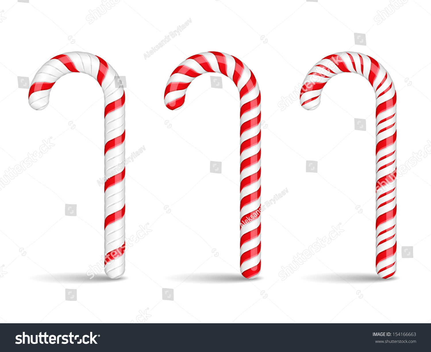 Three Candy Canes On White Background: vector de stock (libre de ...