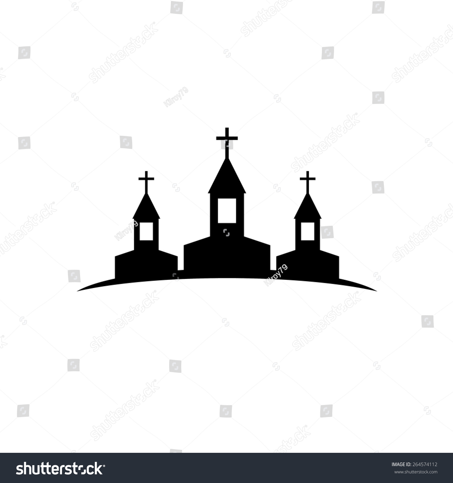 Three Church Vector Silhouettes Logo: Vector có sẵn (miễn phí bản quyền ...