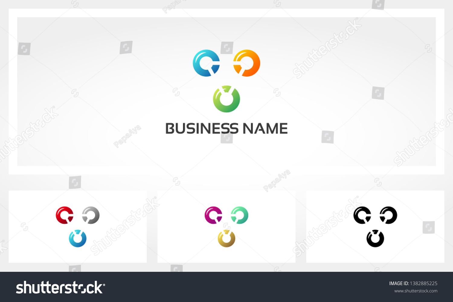 Three Circle Linked Connected Logo: vector de stock (libre de regalías ...