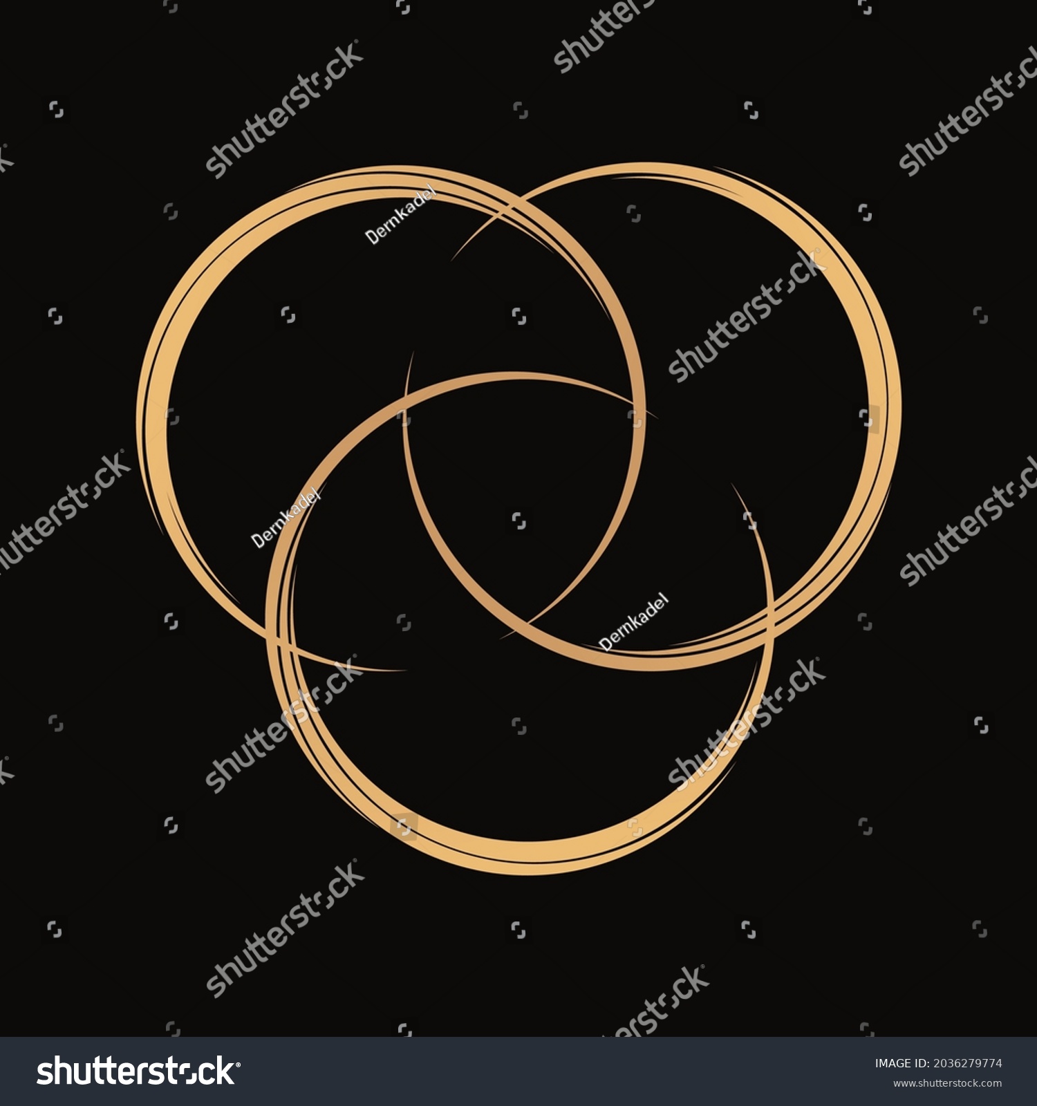 Three Circle Logo On Dark Background Stock Vector (Royalty Free ...