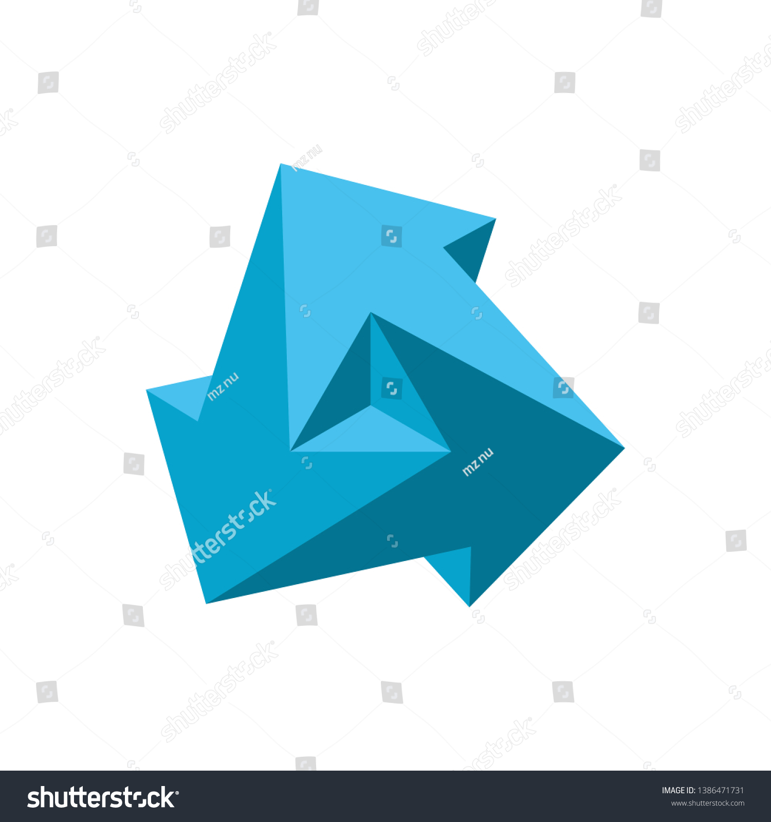 Three Circular Arrows Logo Vector Template Stock Vector (Royalty Free ...