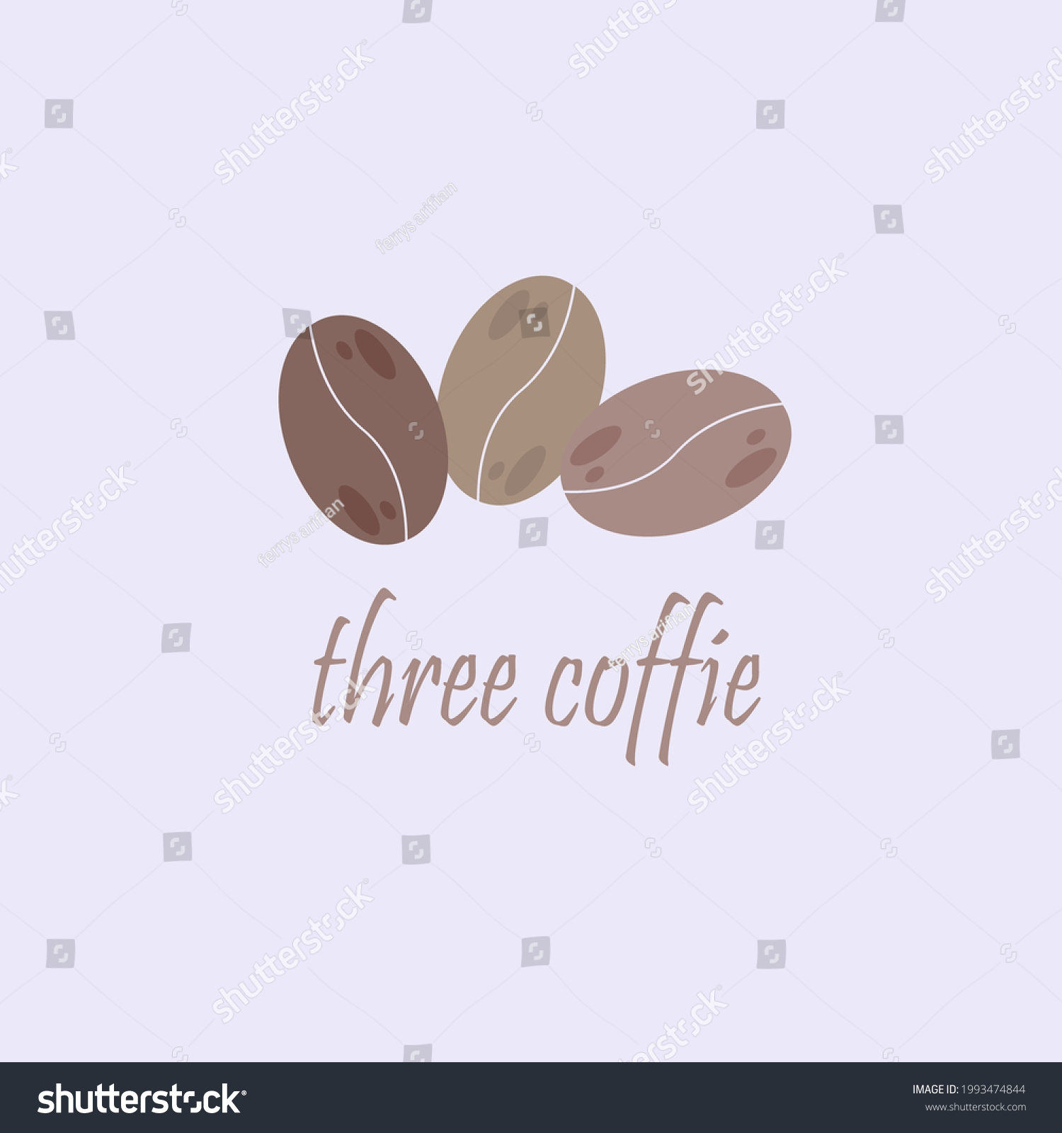 Three Coffees Icon Logo Symbol Design Stock Vector (Royalty Free ...