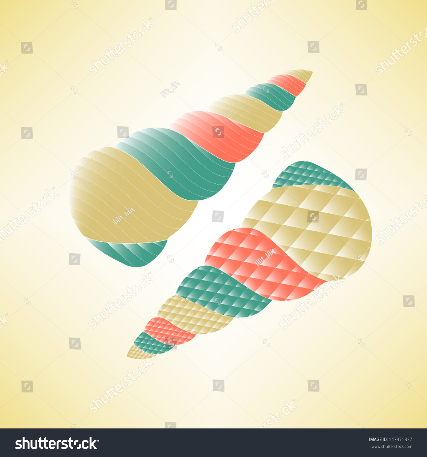 Three Color Gradient Seashell Like Background Stock Vector (Royalty ...