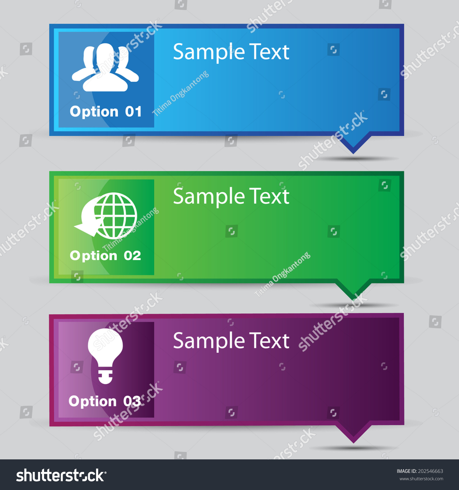 Three Color Speech Bubbles Website Text Stock Vector (Royalty Free ...
