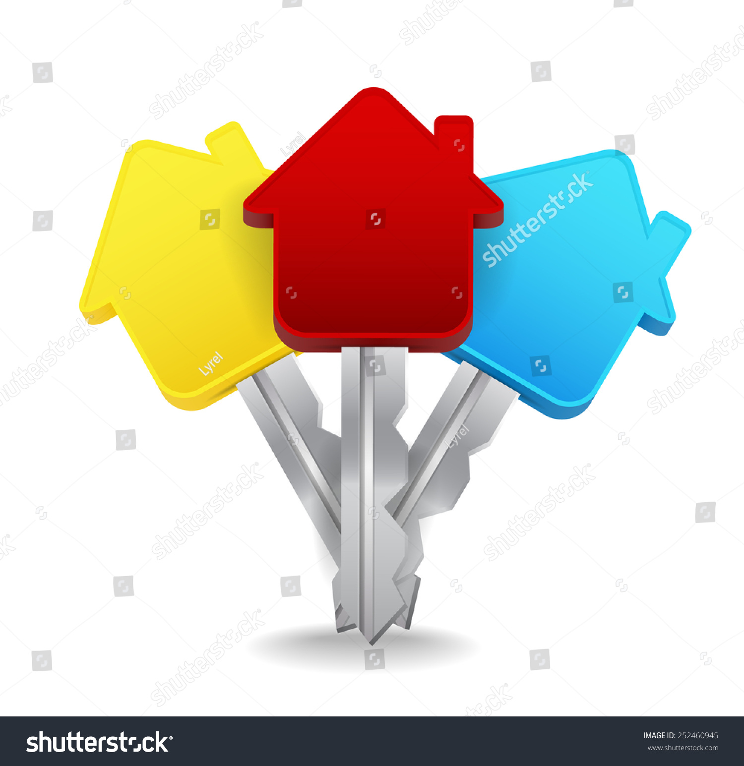 Three Colorful Keys Vector Illustration Stock Vector (Royalty Free ...