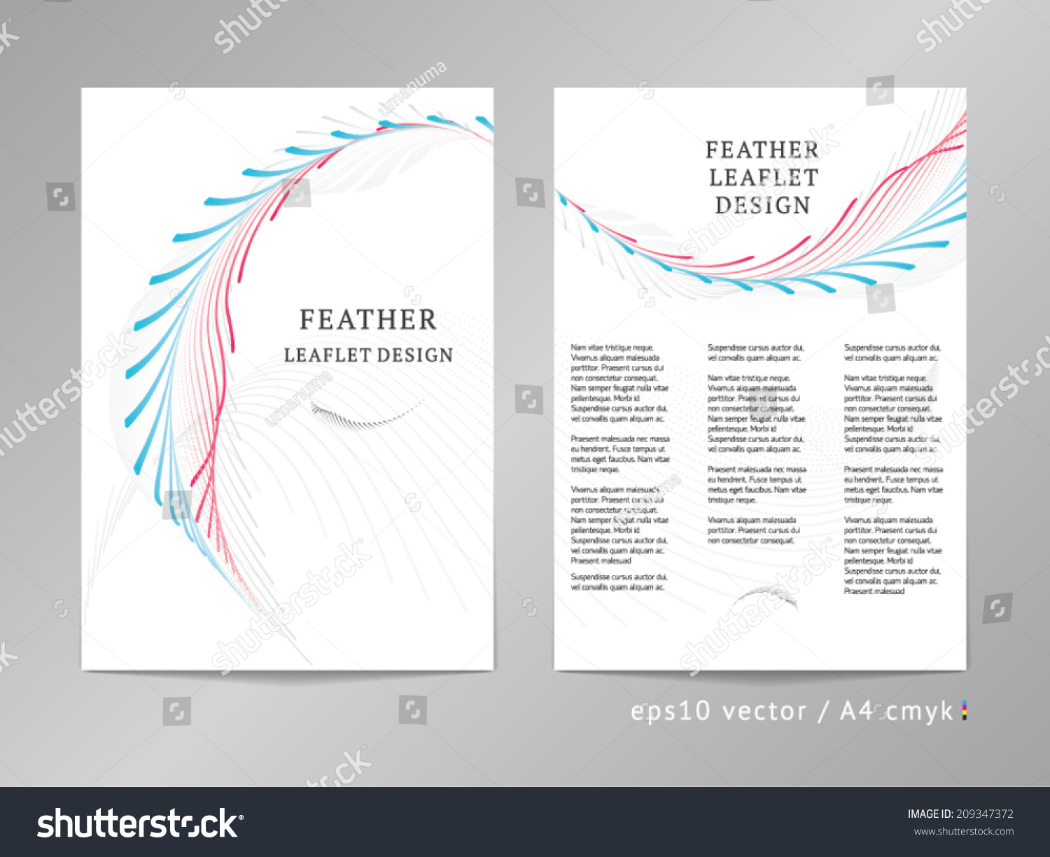 Threecolumn Double Sided Vector Leaflet Brochure Stock Vector (Royalty ...