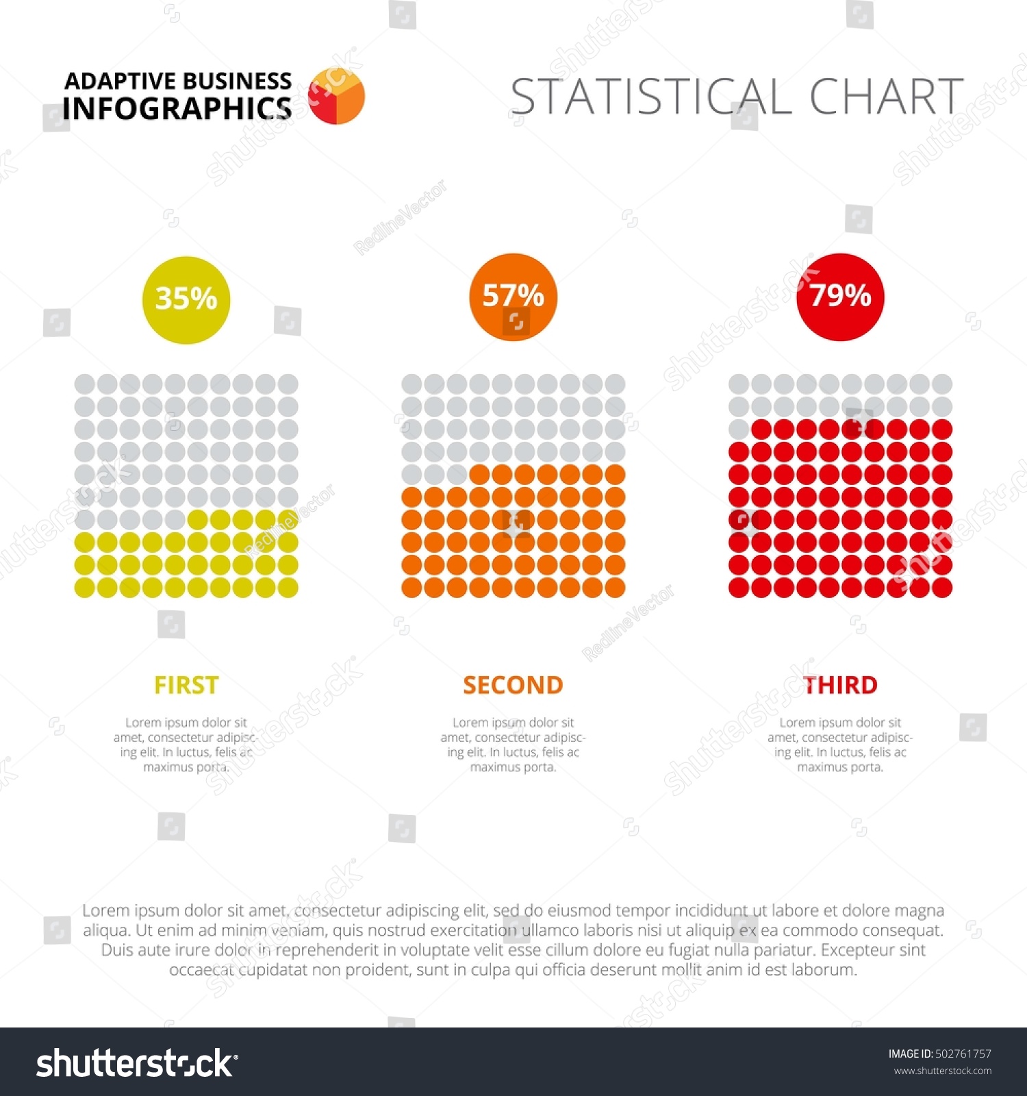 Three Columns Bar Chart Slide Template Stock Vector (Royalty Free ...