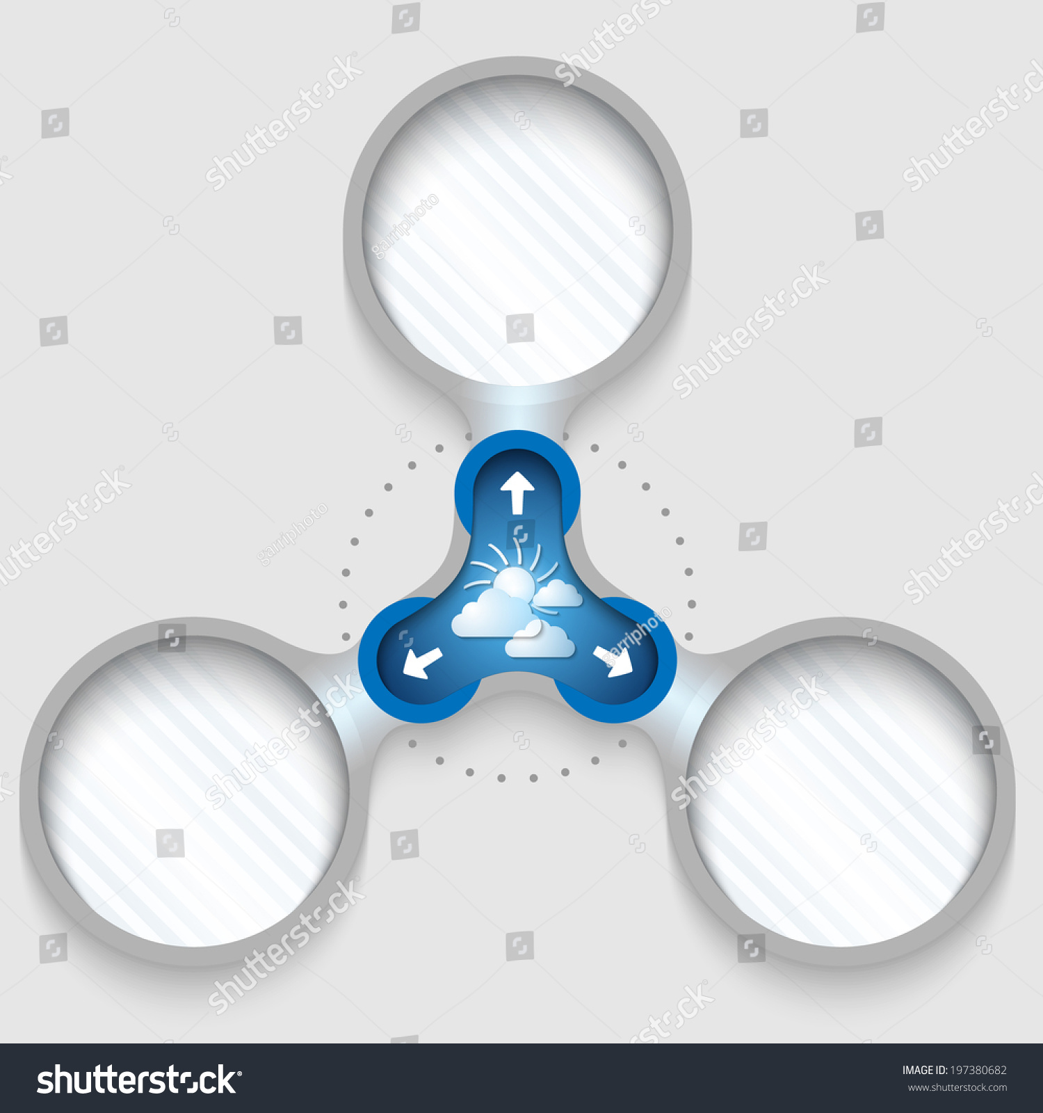 Three Connected Circular Frames Text Arrows Stock Vector (Royalty Free ...