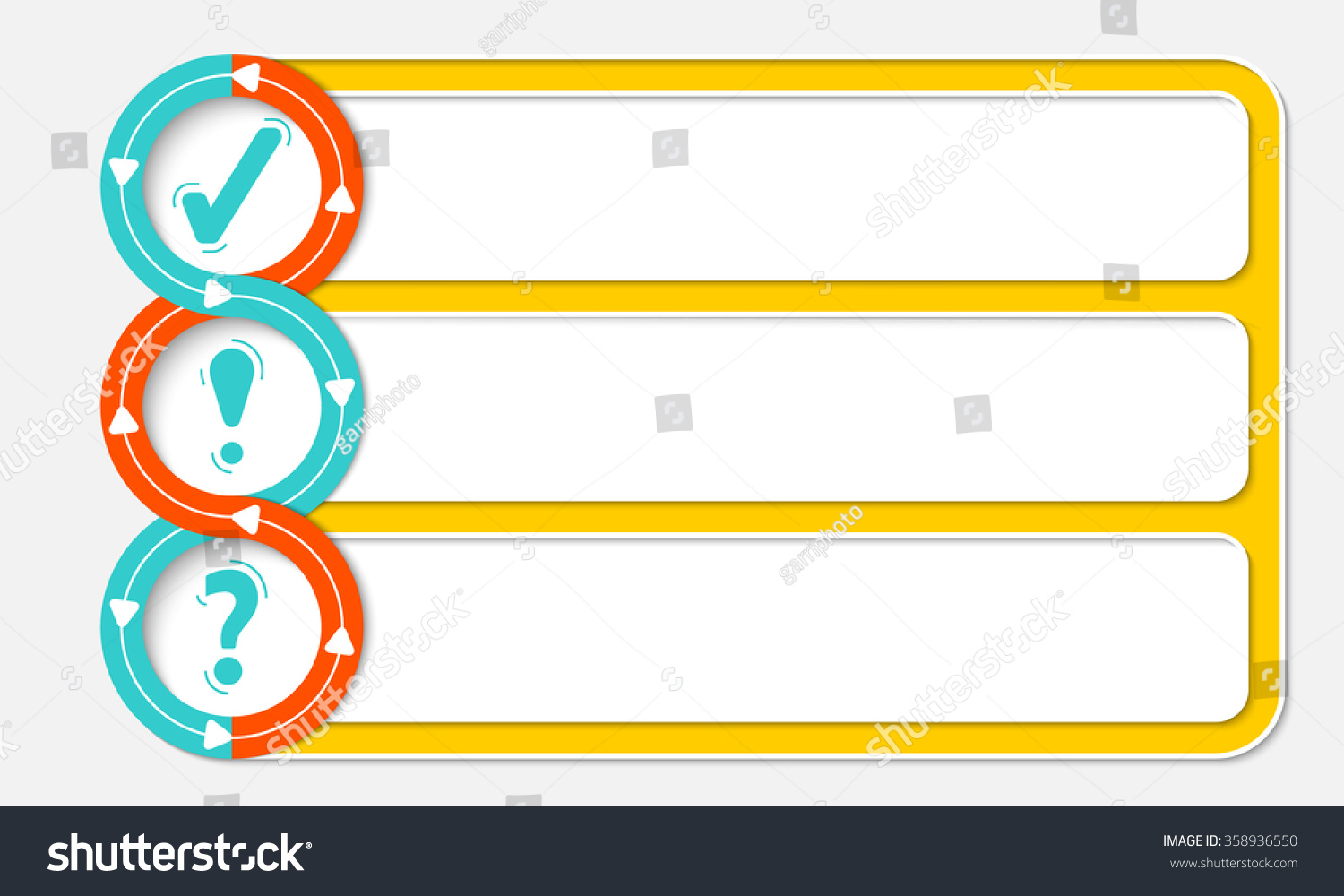 Three Connected Frames Your Text Symbols Stock Vector (Royalty Free ...