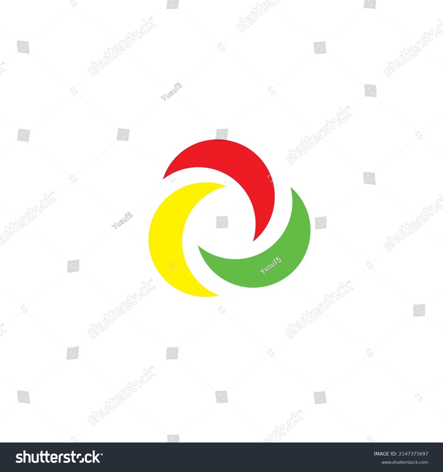 Three Crescent Moon Simple Triangle Symbol Stock Vector (Royalty Free ...