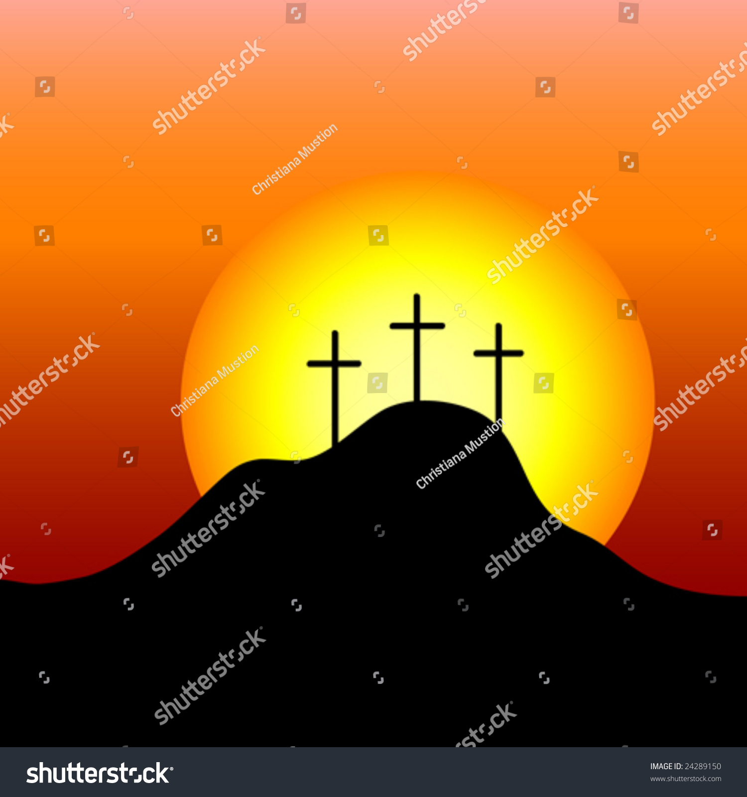 Three Crosses Sunset 스톡 벡터(로열티 프리) 24289150 | Shutterstock