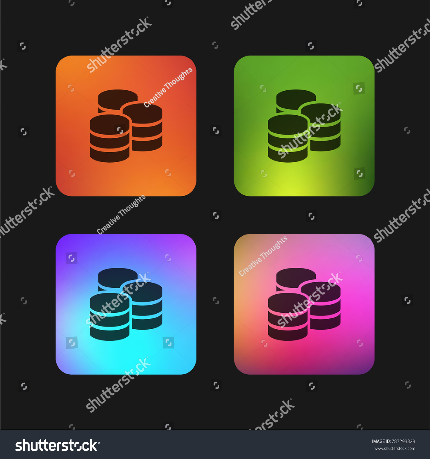 Three Databases Symbol Four Color Gradient Stock Vector (Royalty Free ...