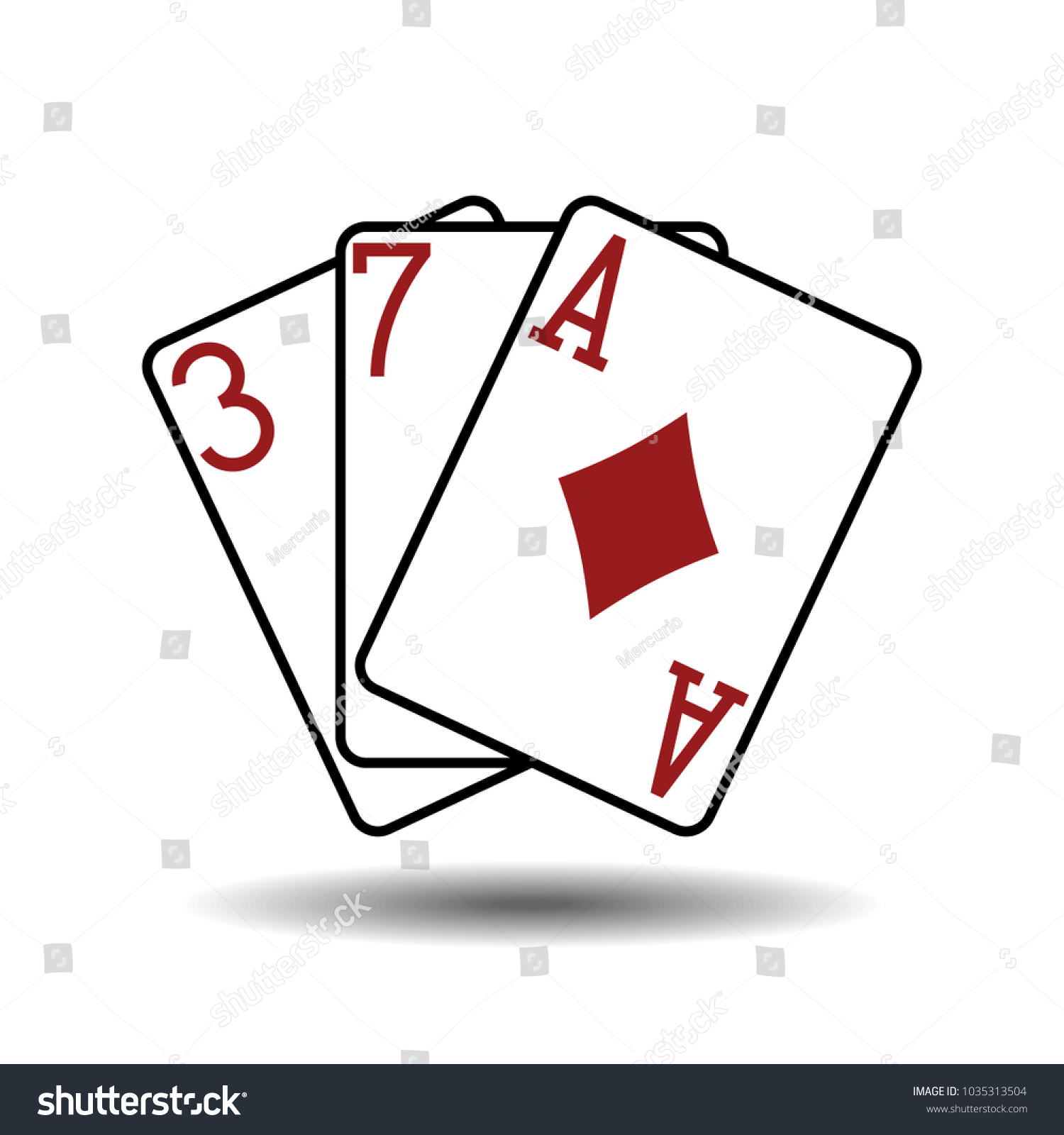 Three Diamonds Playing Cards Vector Illustration Stock Vector (Royalty ...