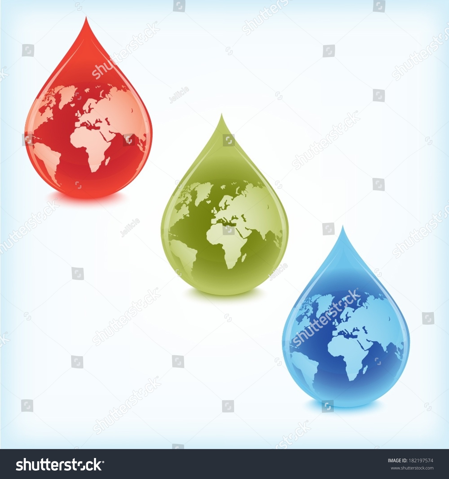 Three Different Droplets World Globe Inside Stock Vector (Royalty Free ...