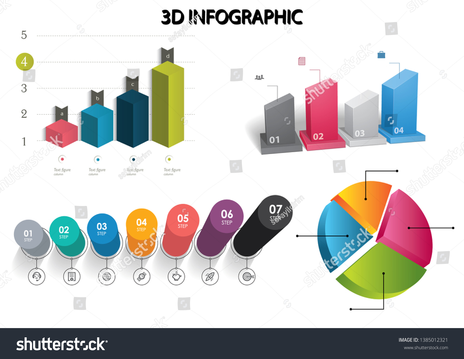 Threedimensional Column Circle Graphics 3d Cylinder Stock Vector ...
