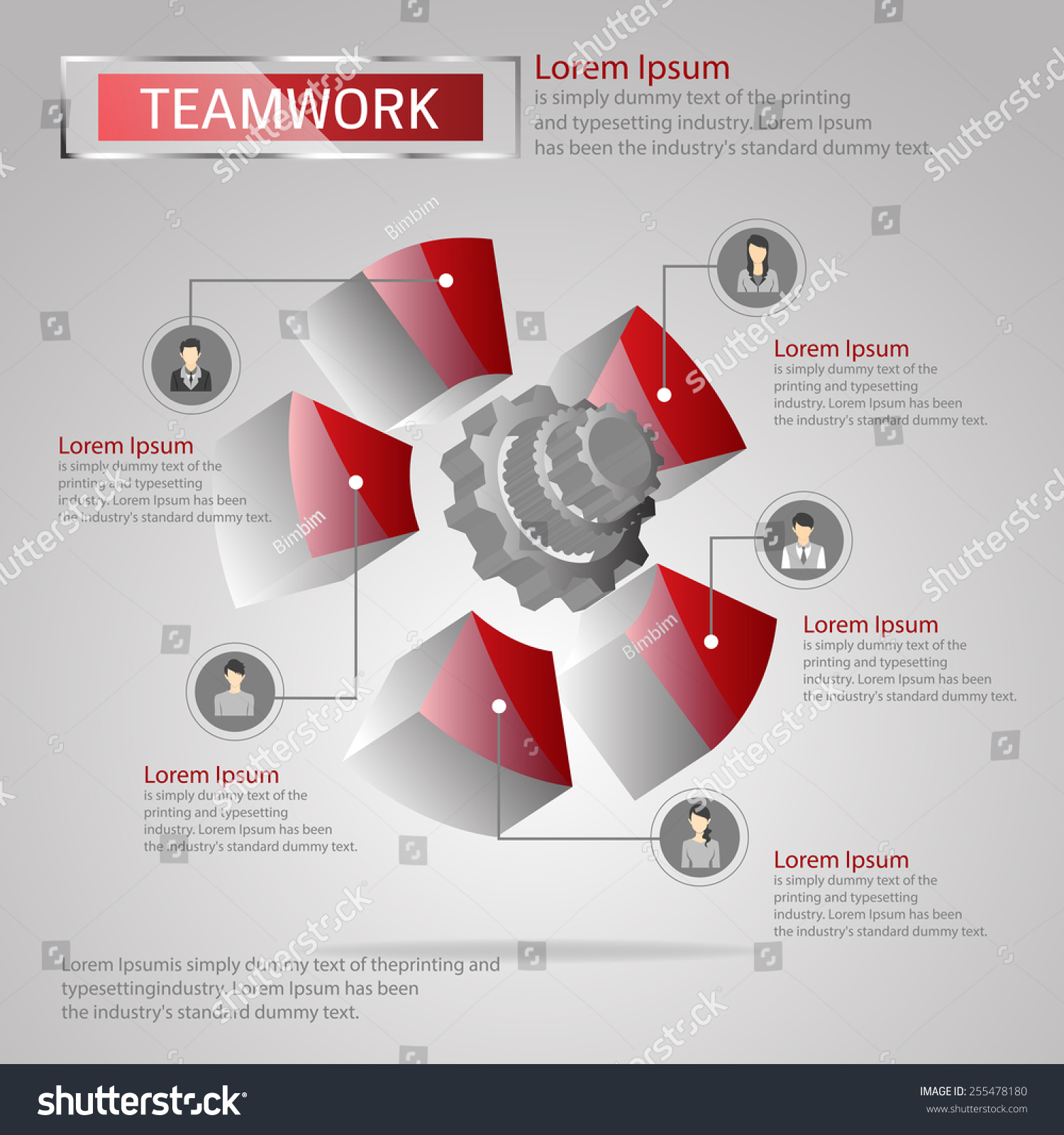 Three Dimensions Info Graphic Teamwork Concept Stock Vector (Royalty ...