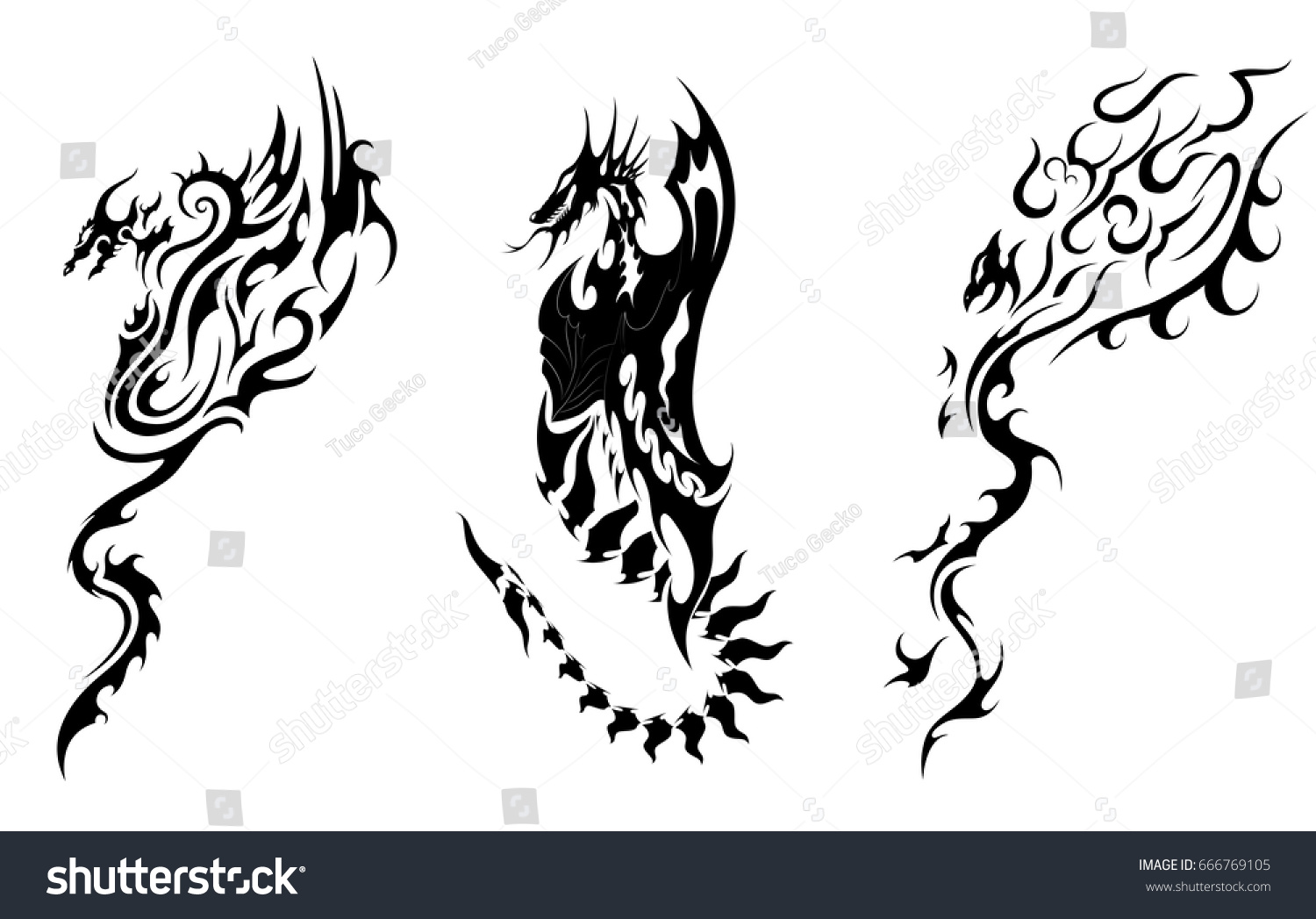 Three Dragons: เวกเตอร์สต็อก (ปลอดค่าลิขสิทธิ์) 666769105 | Shutterstock